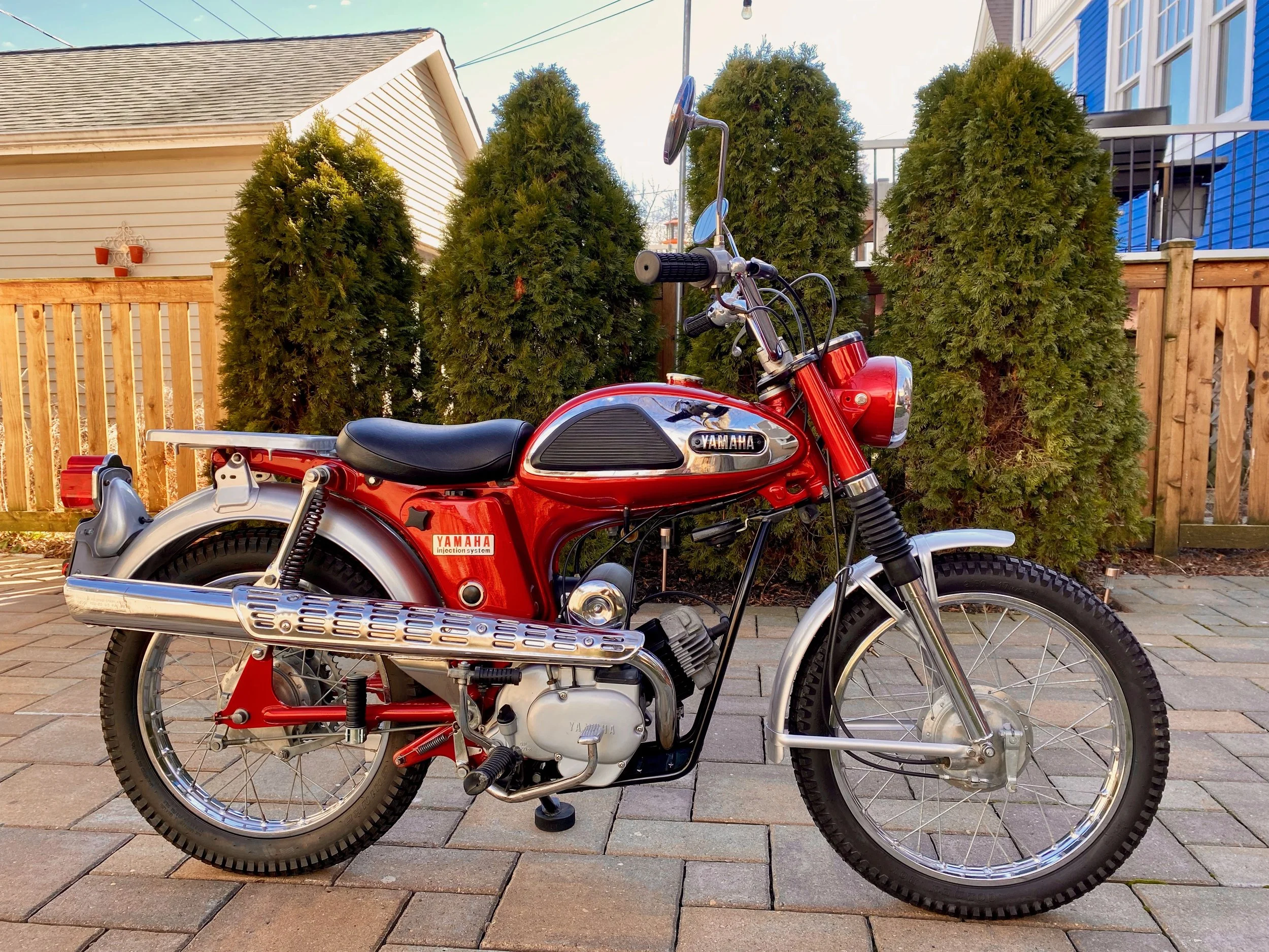 SOLD // Yamaha YG5T 80cc TRAIL MASTER 1968 RED — FCM Enterprises, LLC