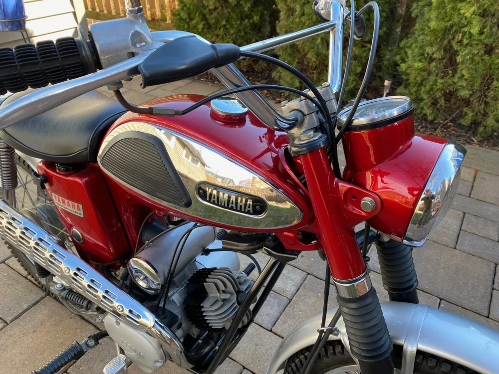 SOLD // Yamaha YG5T 80cc TRAIL MASTER 1968 RED — FCM Enterprises, LLC