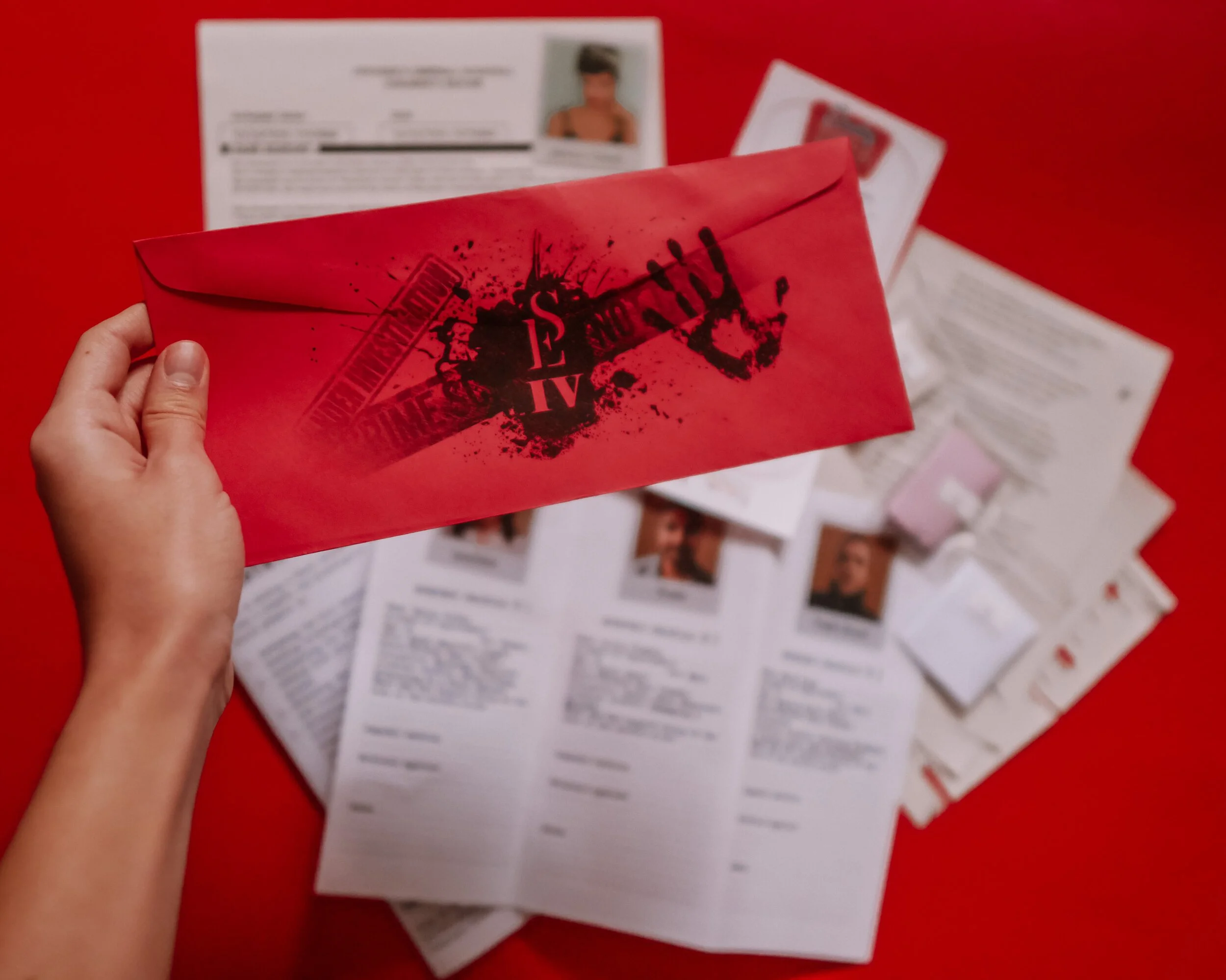 murder mystery puzzle game detective investigation. scarlet envelope ...