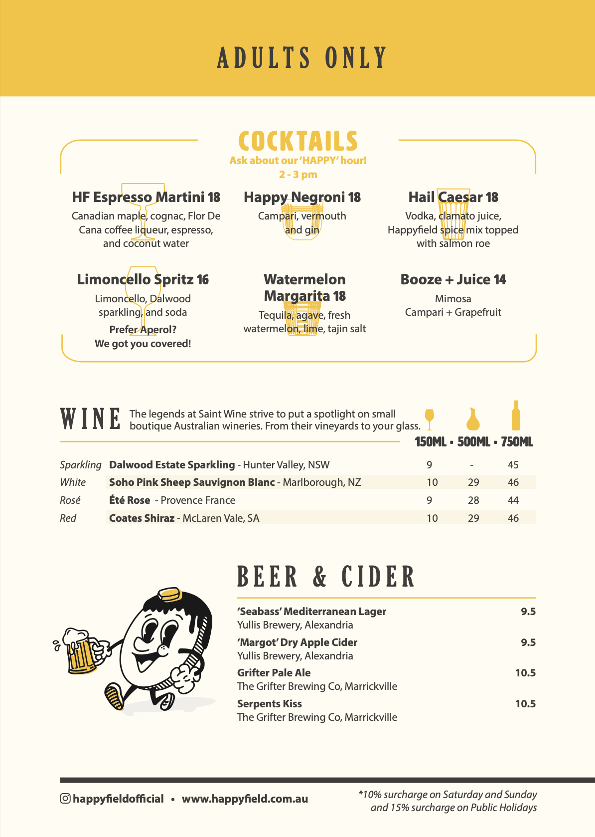 The Menu — Happyfield