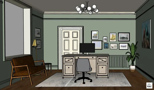 Georgian Home Office - Before and After