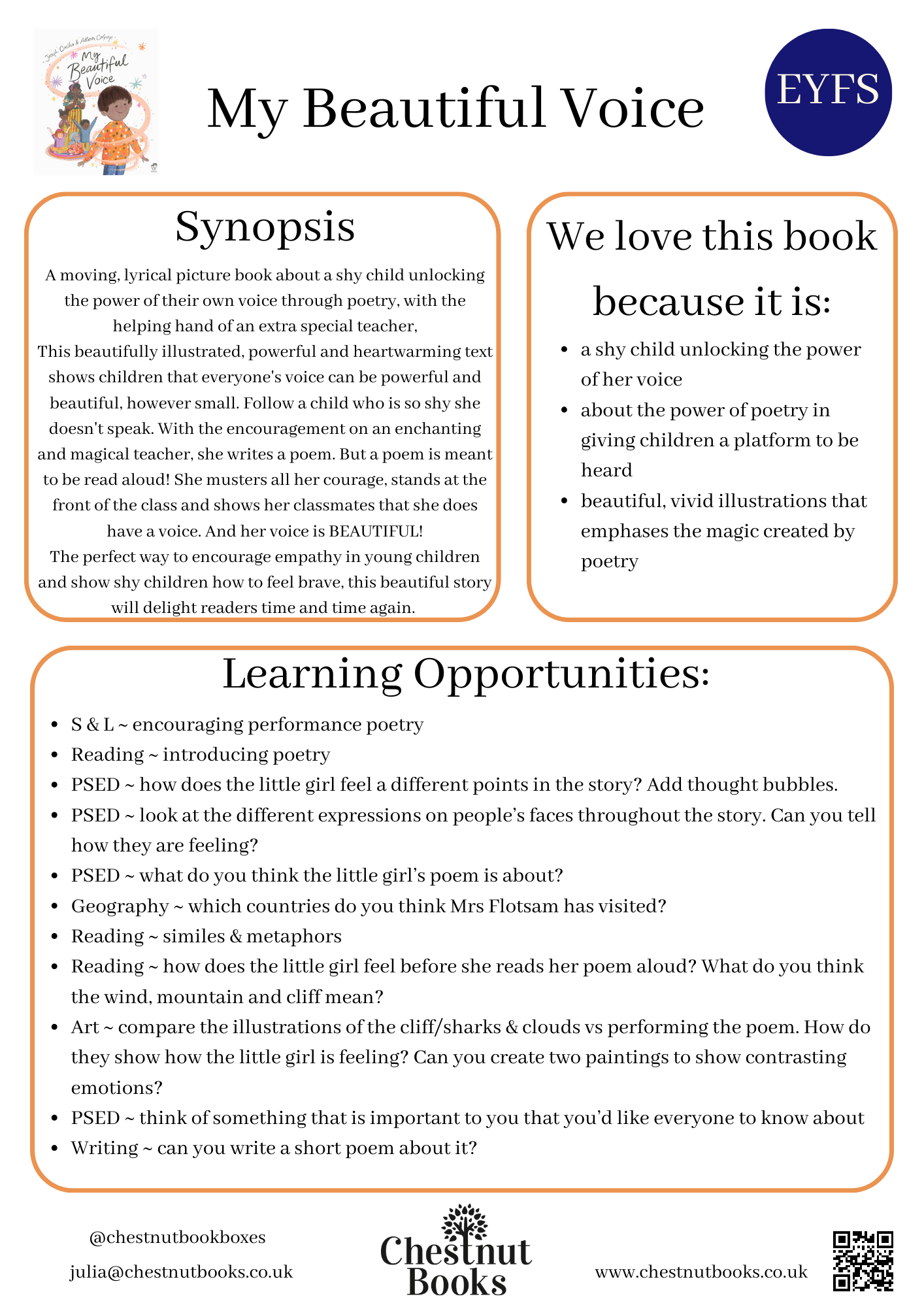 My Beautiful Voice by Joseph Coelho — Chestnut Books