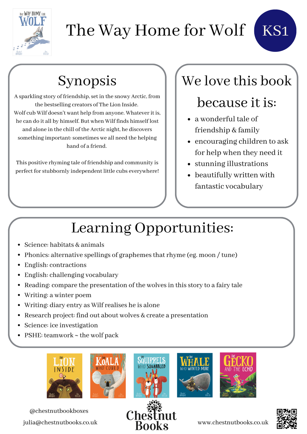 The Way Home for Wolf by Rachel Bright — Chestnut Books