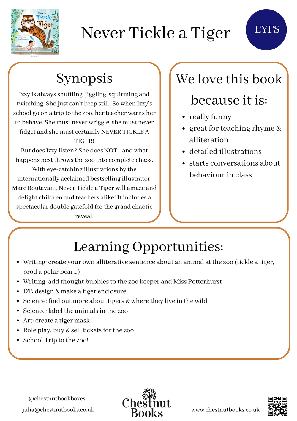 Never Tickle a Tiger by Pamela Butchart — Chestnut Books