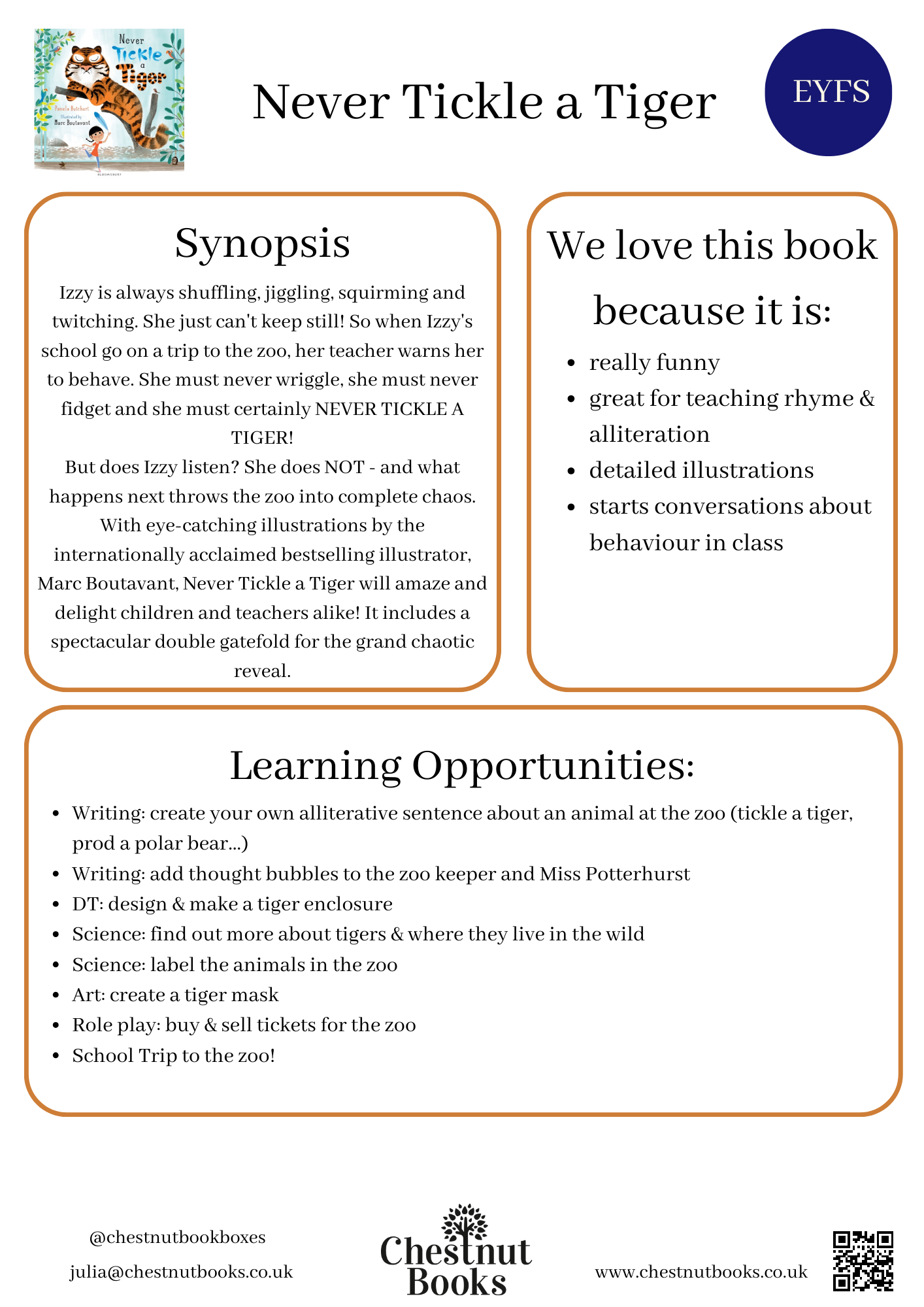 Never Tickle a Tiger by Pamela Butchart — Chestnut Books