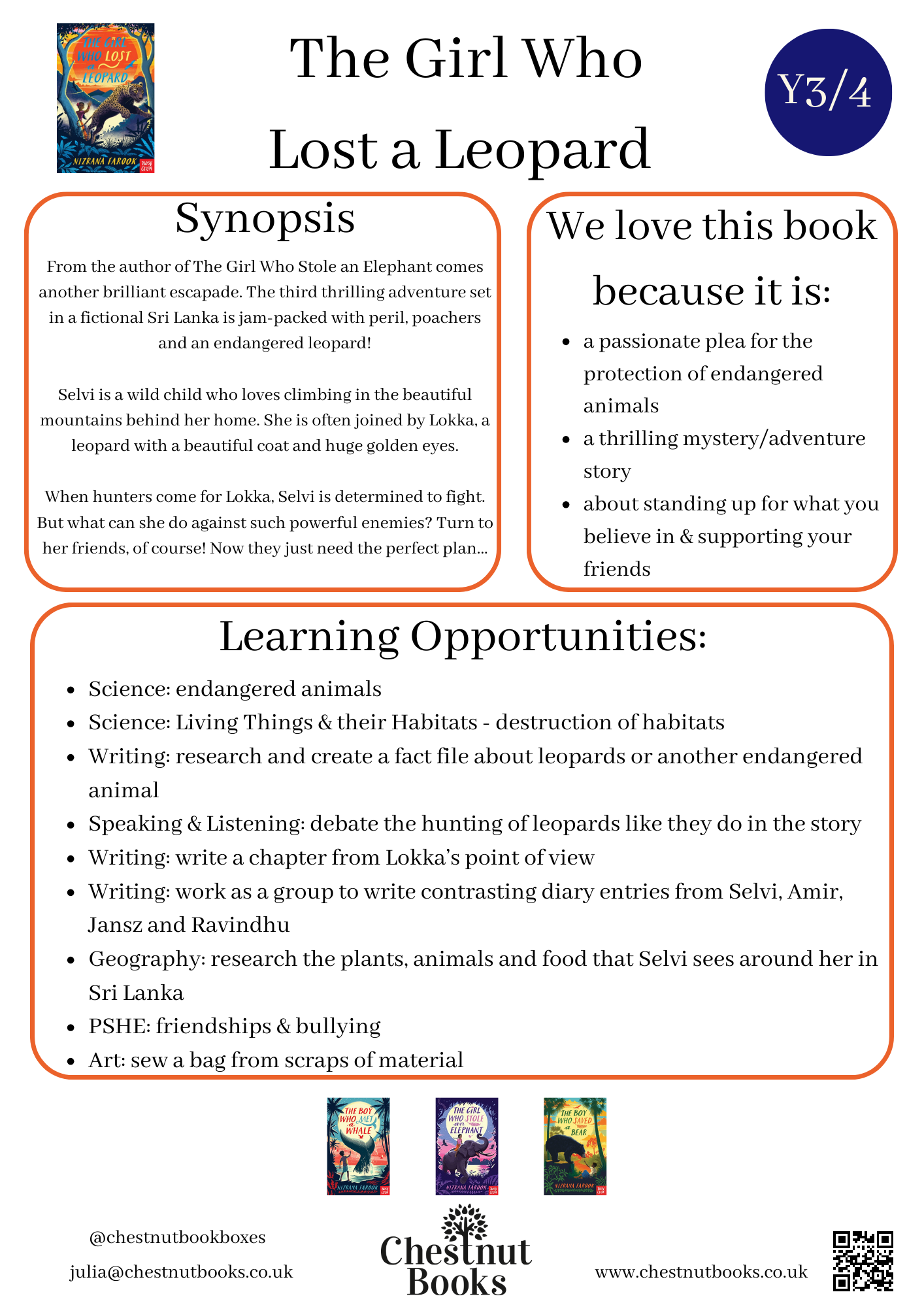 The Girl Who Lost a Leopard by Nizrana Farook — Chestnut Books