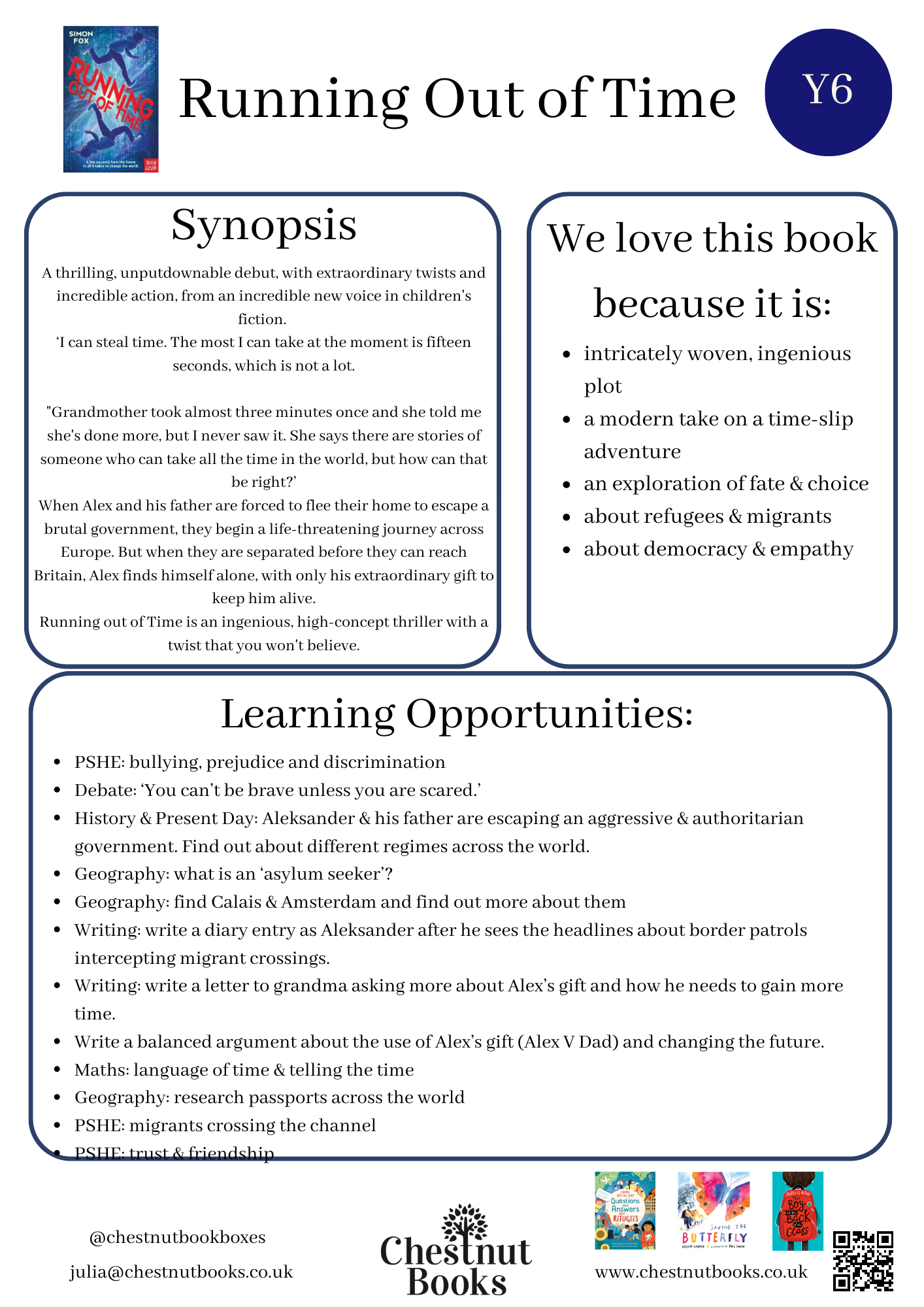 Running Out of Time by Simon Fox — Chestnut Books