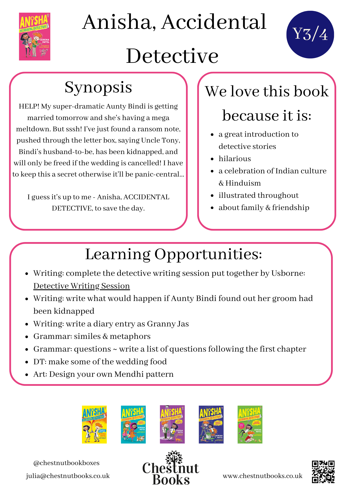 Anisha, Accidental Detective by Serena Patel — Chestnut Books