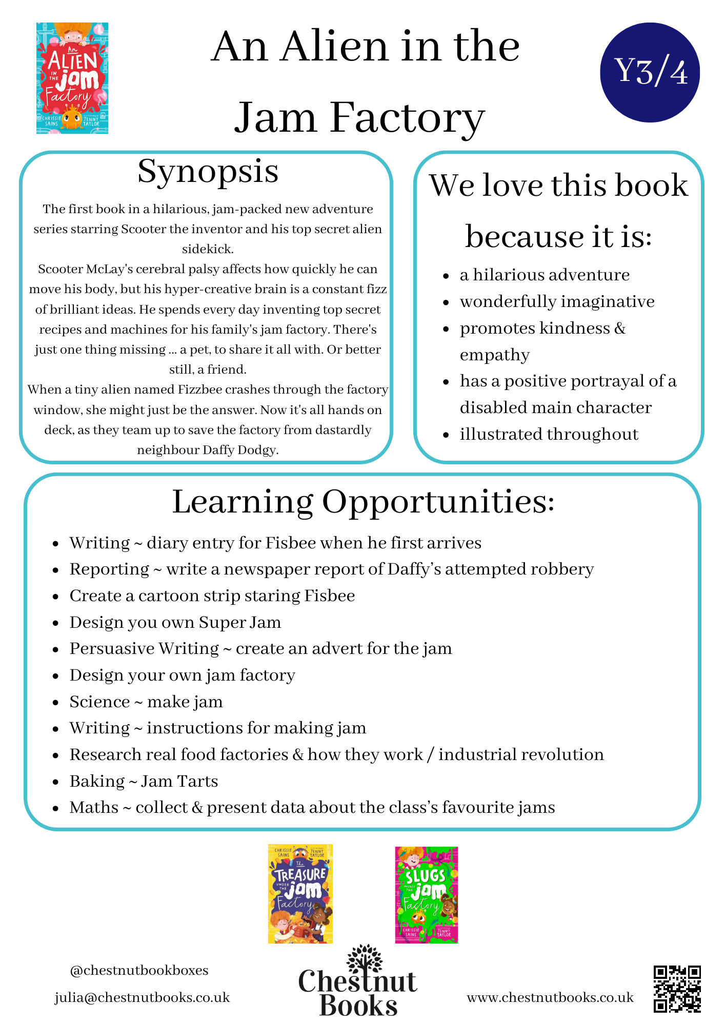 An Alien in the Jam Factory by Chrissie Sains — Chestnut Books