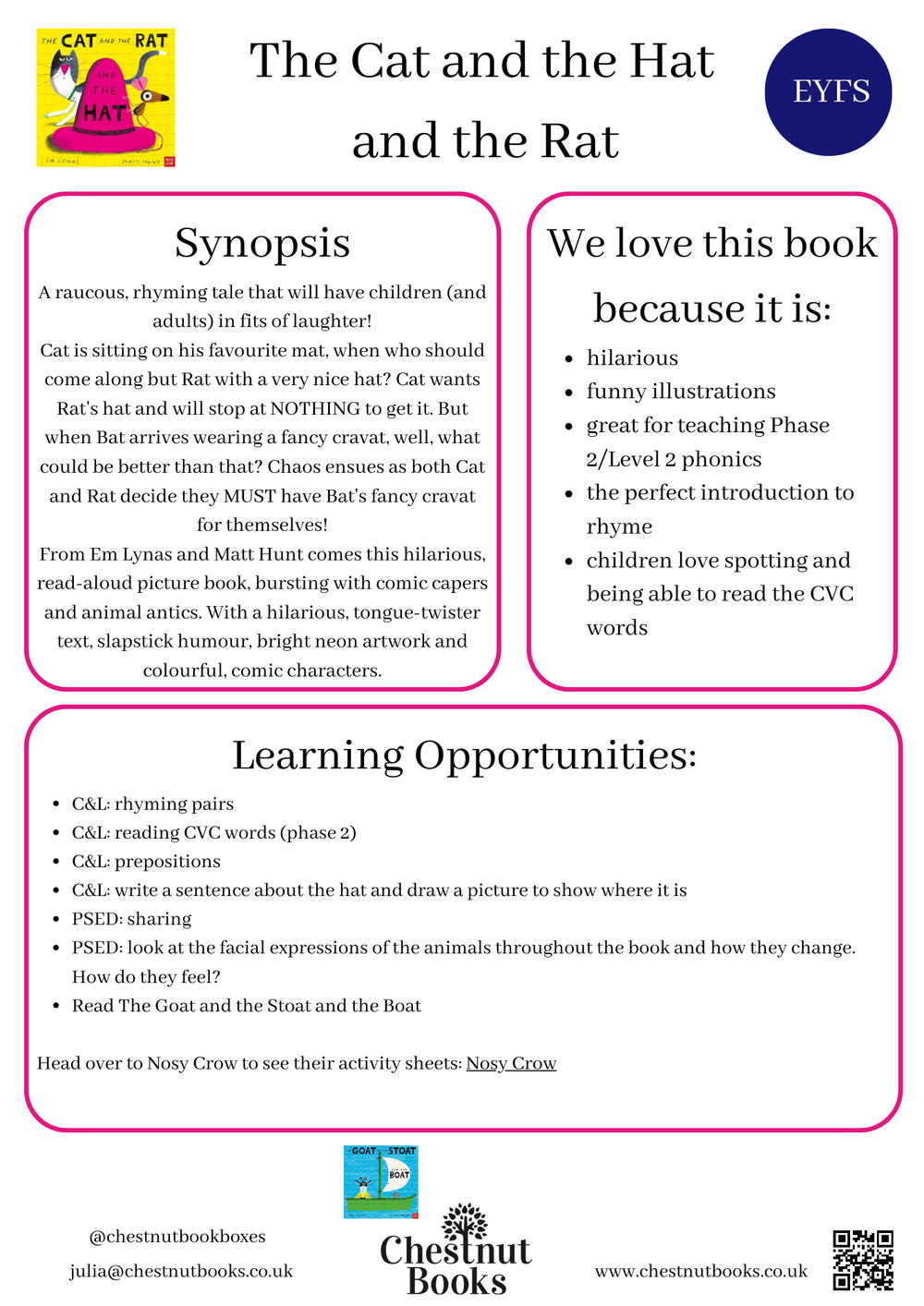 The Cat and the Rat and the Hat by Em Lynas — Chestnut Books