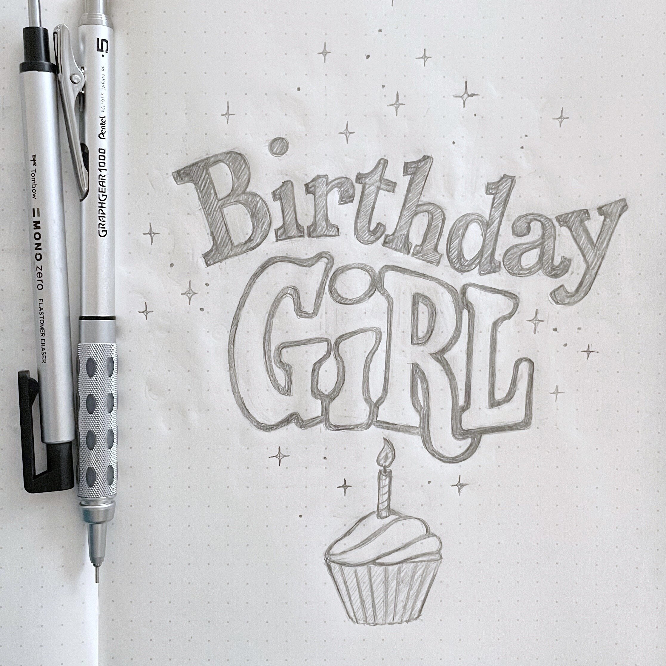 Birthday Girl Card — Stacey Scribbling | Lettering and Calligraphy
