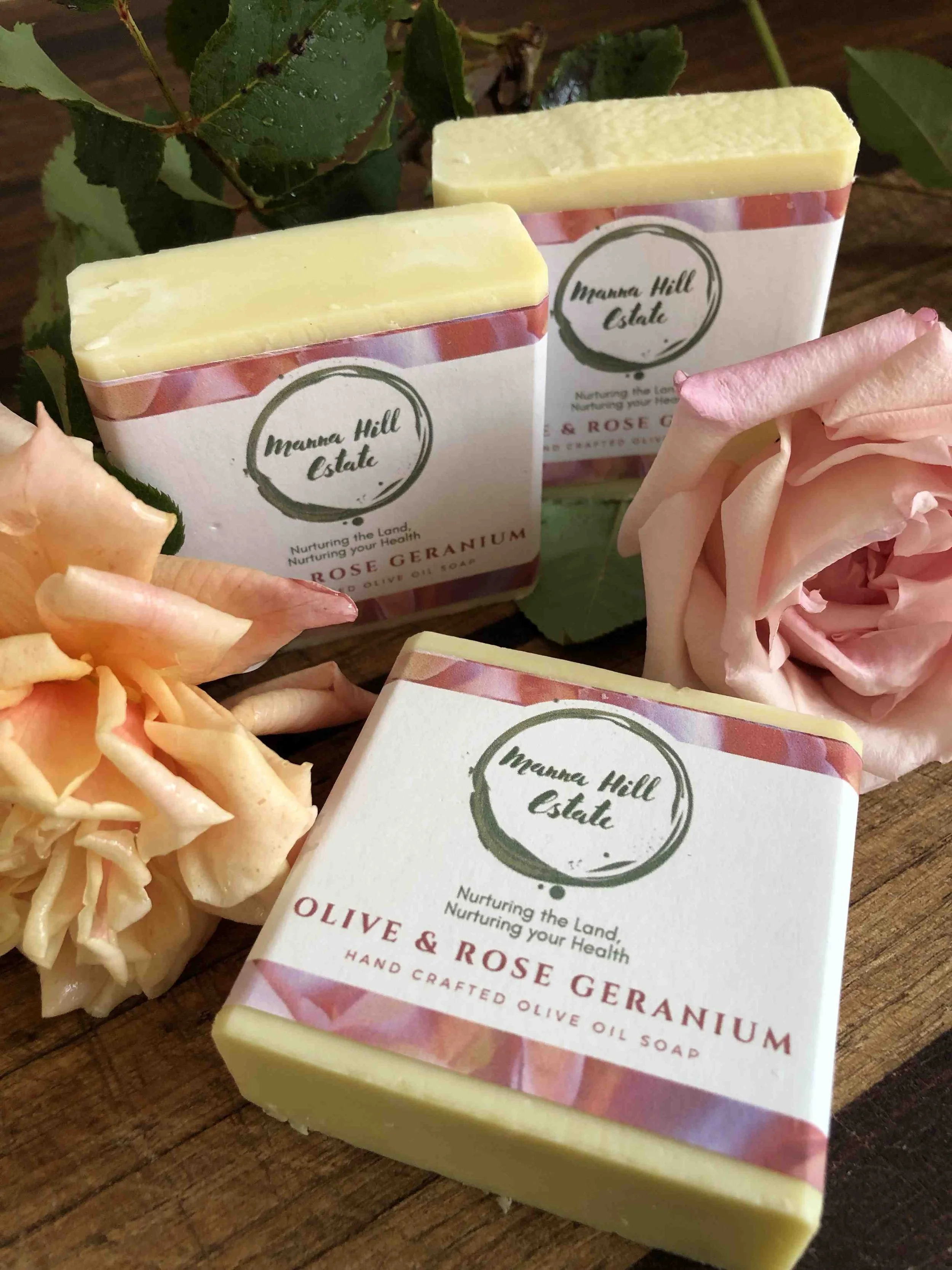 Handcrafted Soap - Olive and Rose Geranium — Manna Hill Estate