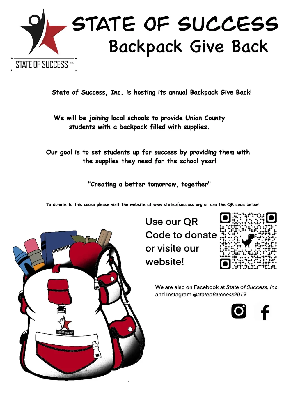 Backpack Give Back — State of Success, Inc.