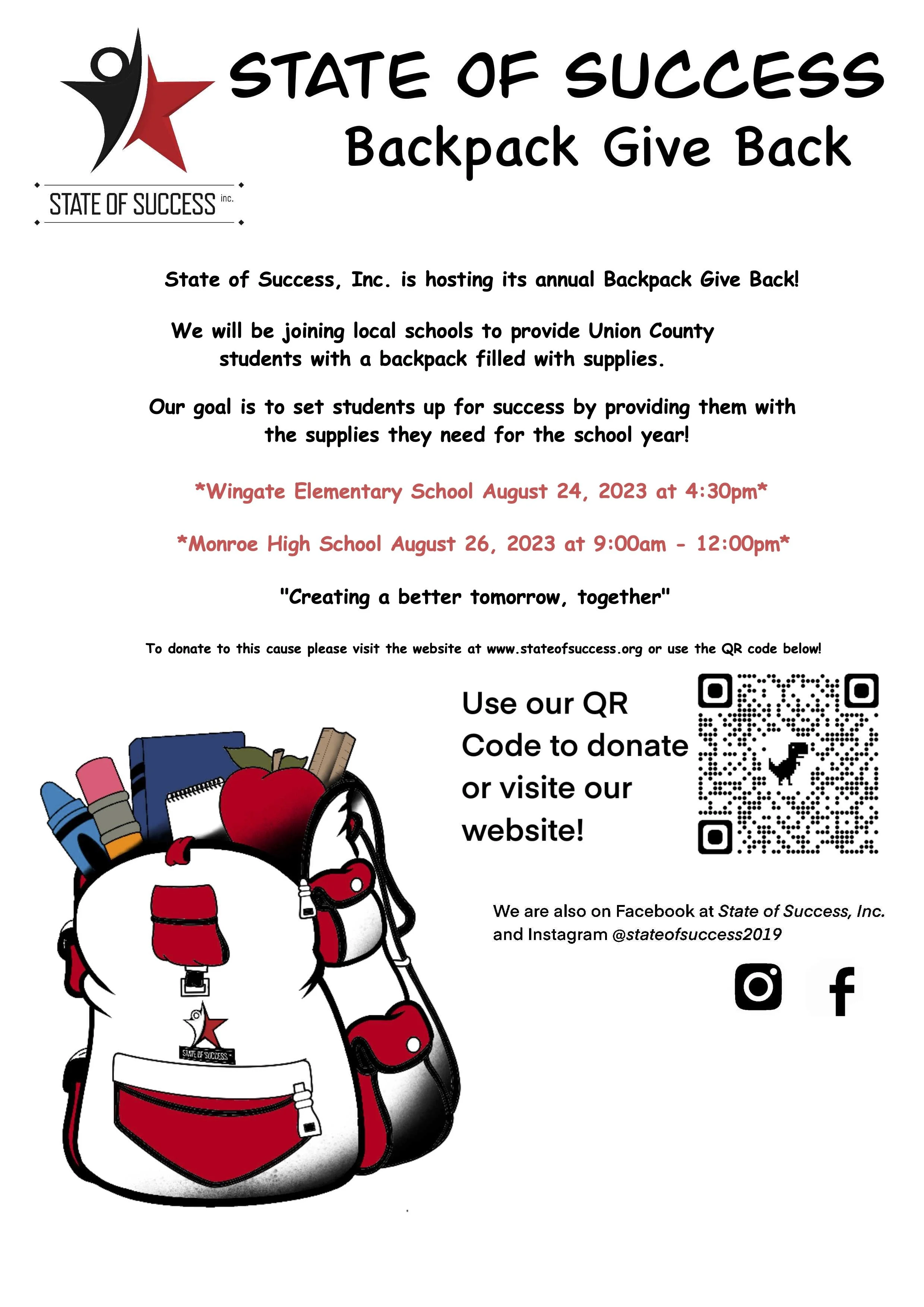 Backpack Give Back — State of Success, Inc.