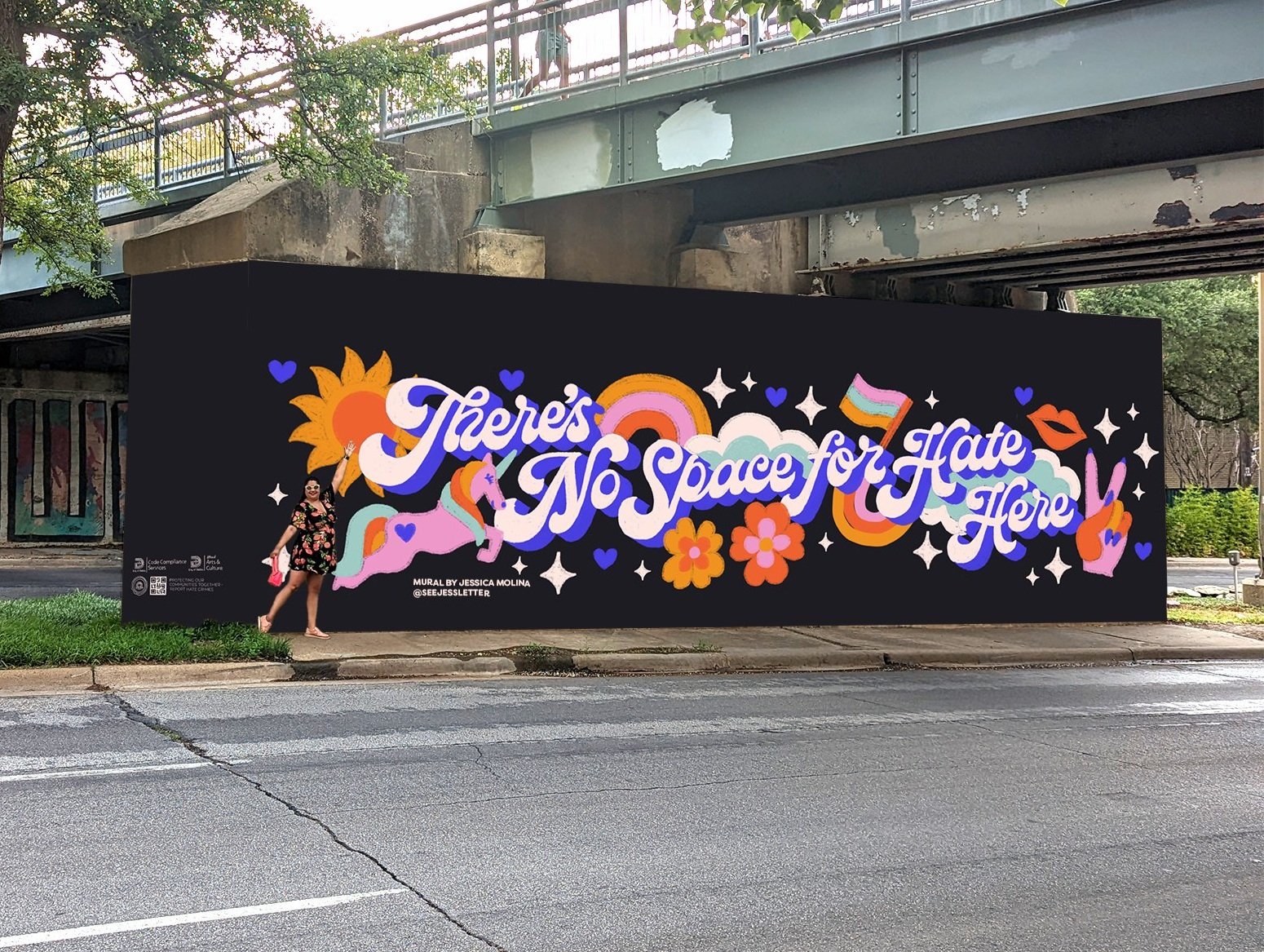 There's No Space for Hate Mural — Jessica Molina | Lettering ...