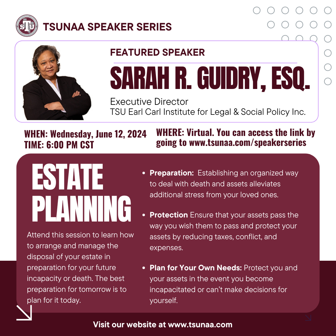 Speaker Series — TSU National Alumni Association