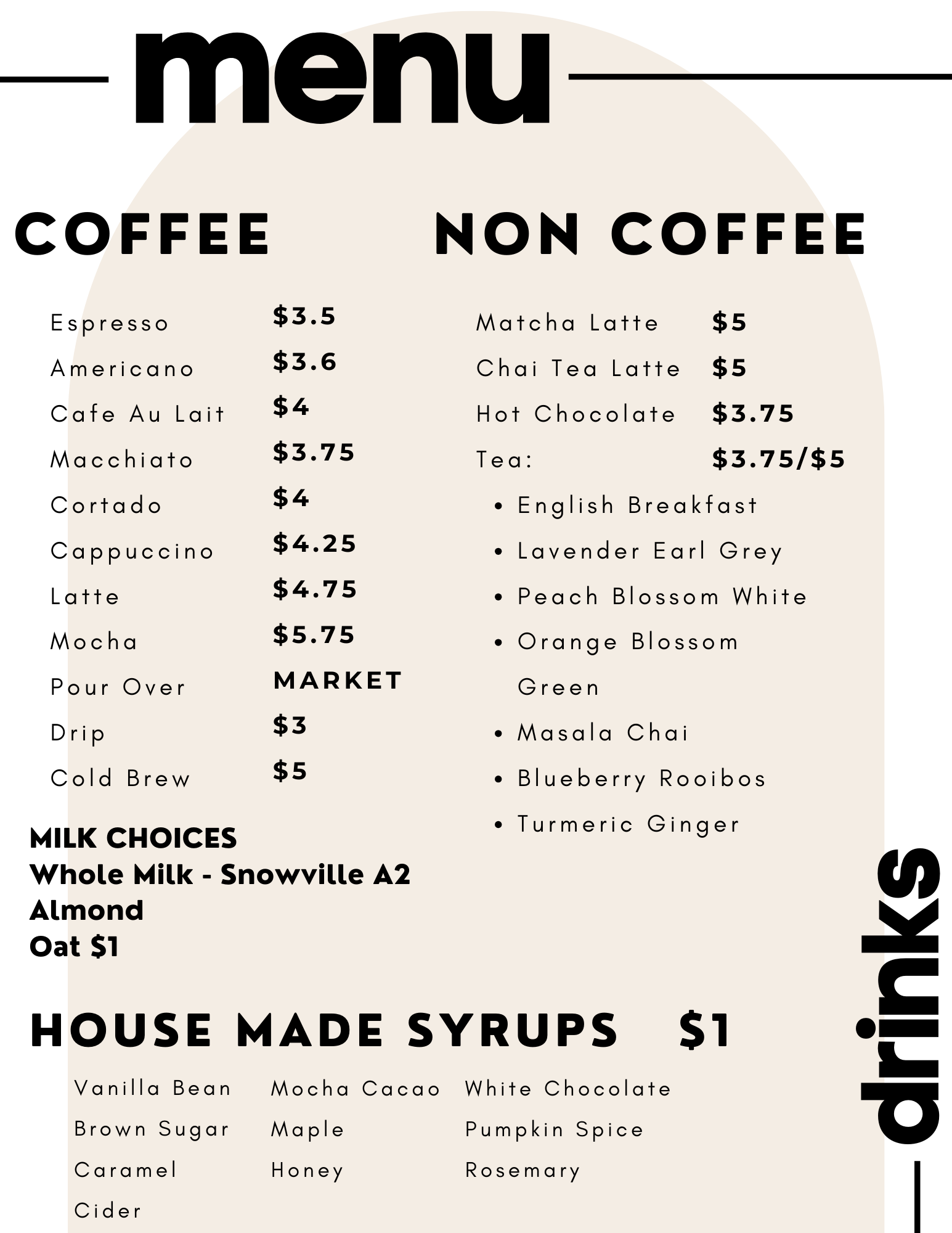 Current Menu — Val’s Bakery