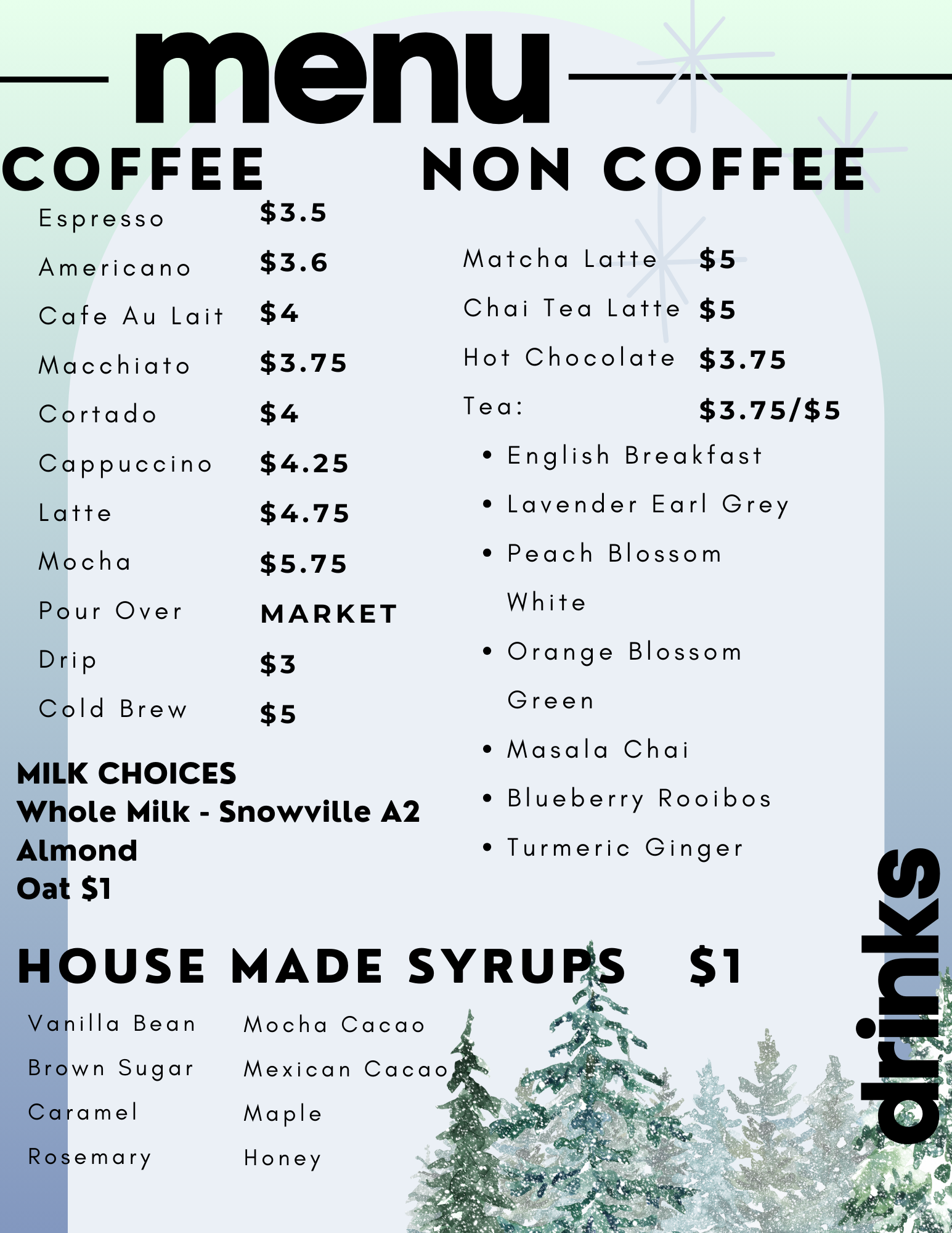 Current Menu — Val’s Bakery