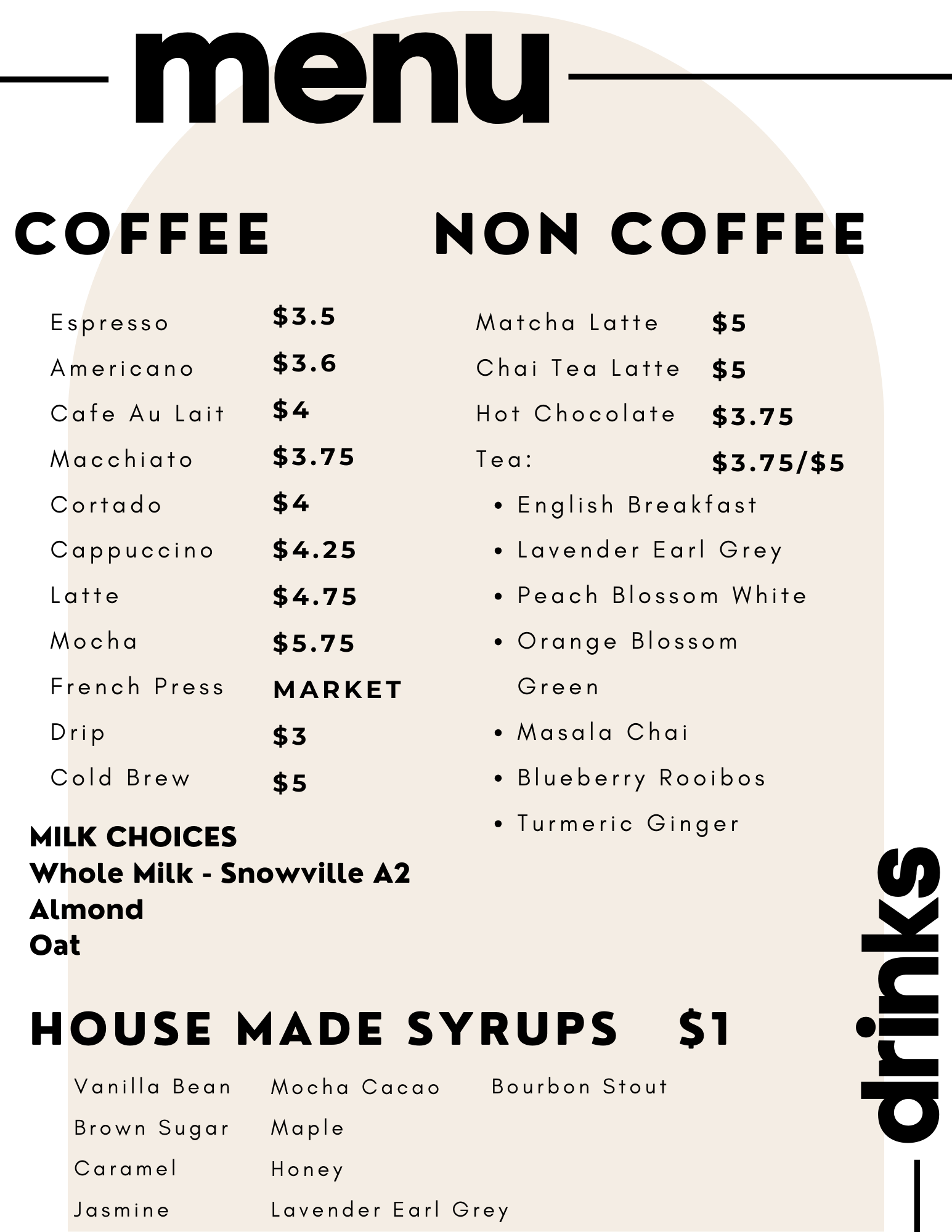 Current Menu — Val’s Bakery