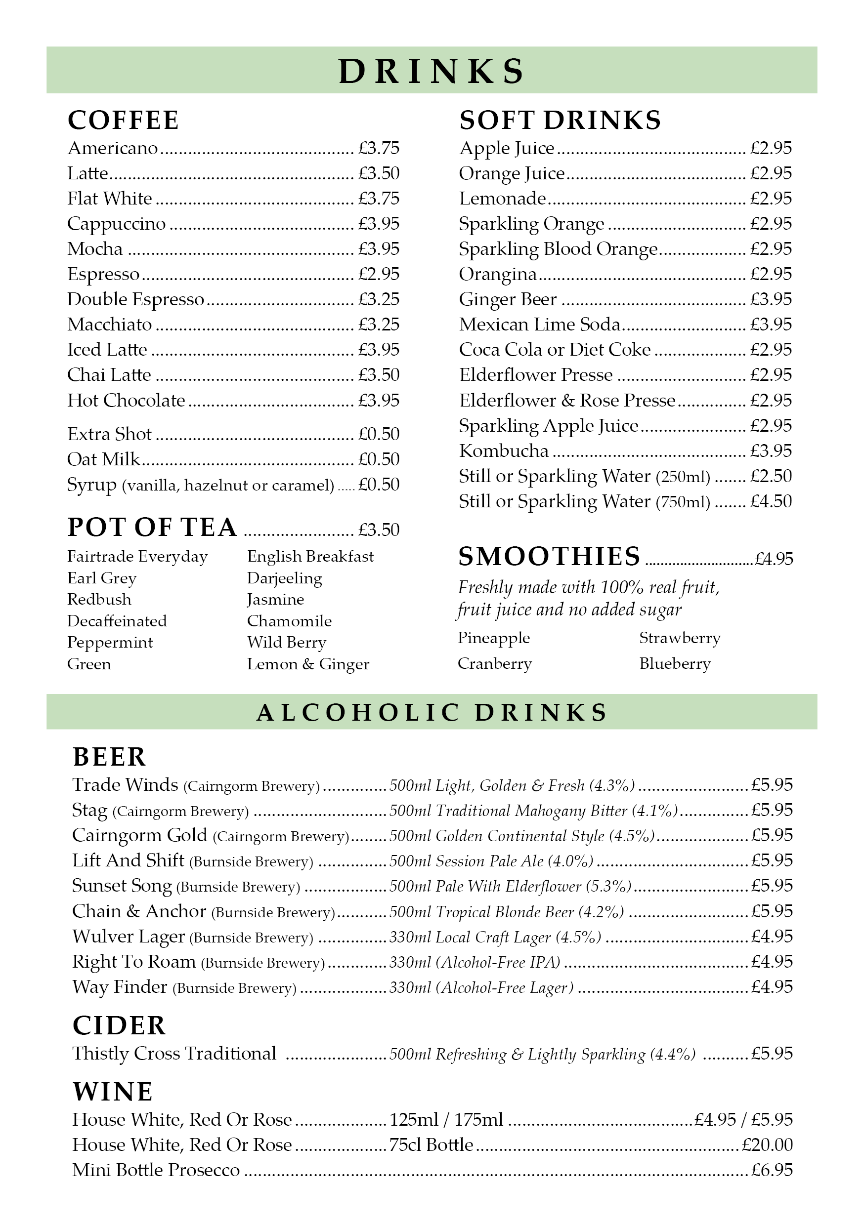 Tearoom Menu | Explore & Indulge — Finzean Estate