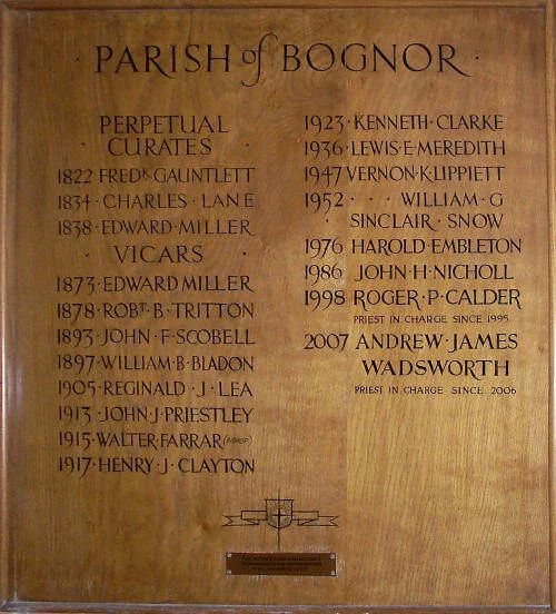 Clergy of the Parish of Bognor — Saint Wilfrid