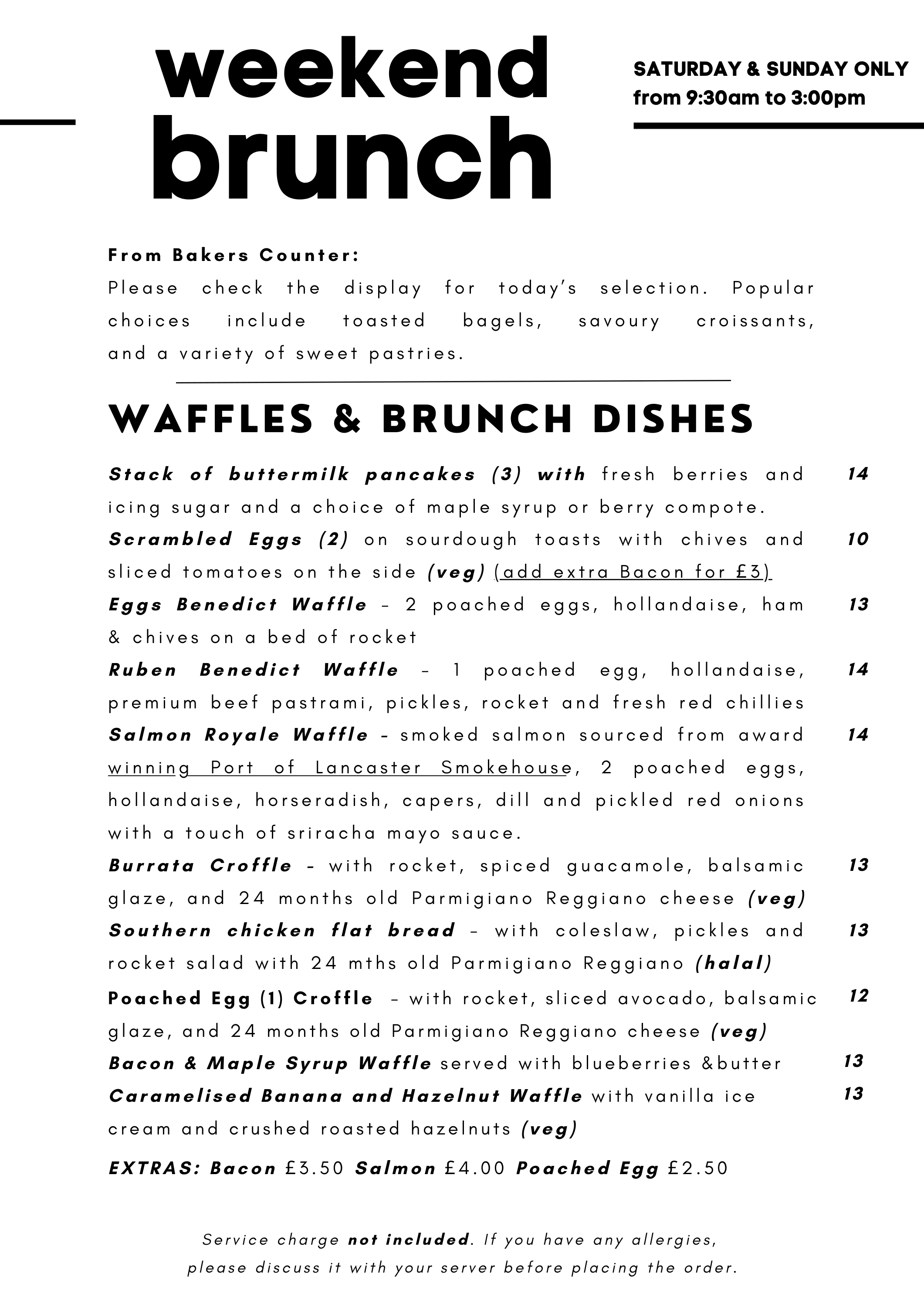 Brunch Menu — Chocolate Dino Company