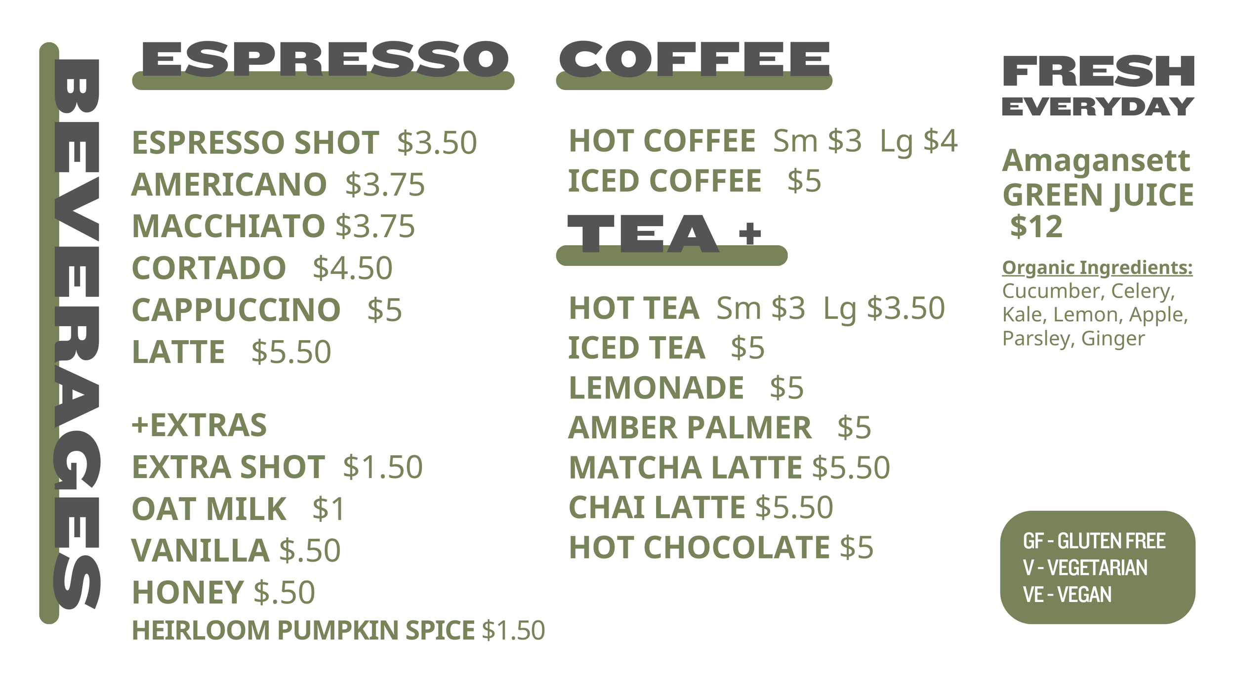 Menu — Amber Waves