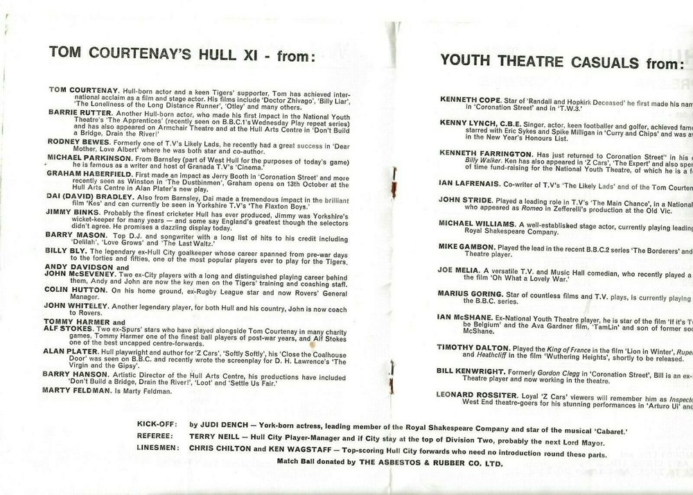 Celebrity football, Hull-style: The star-studded 1970 game billed as ...