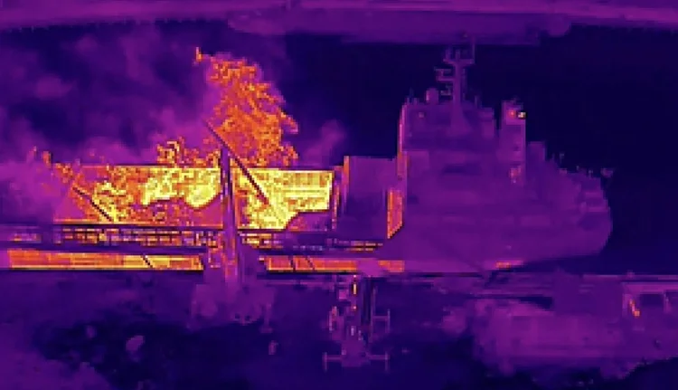 Scrap metal ship fire ‘may have been caused by undischarged battery ...