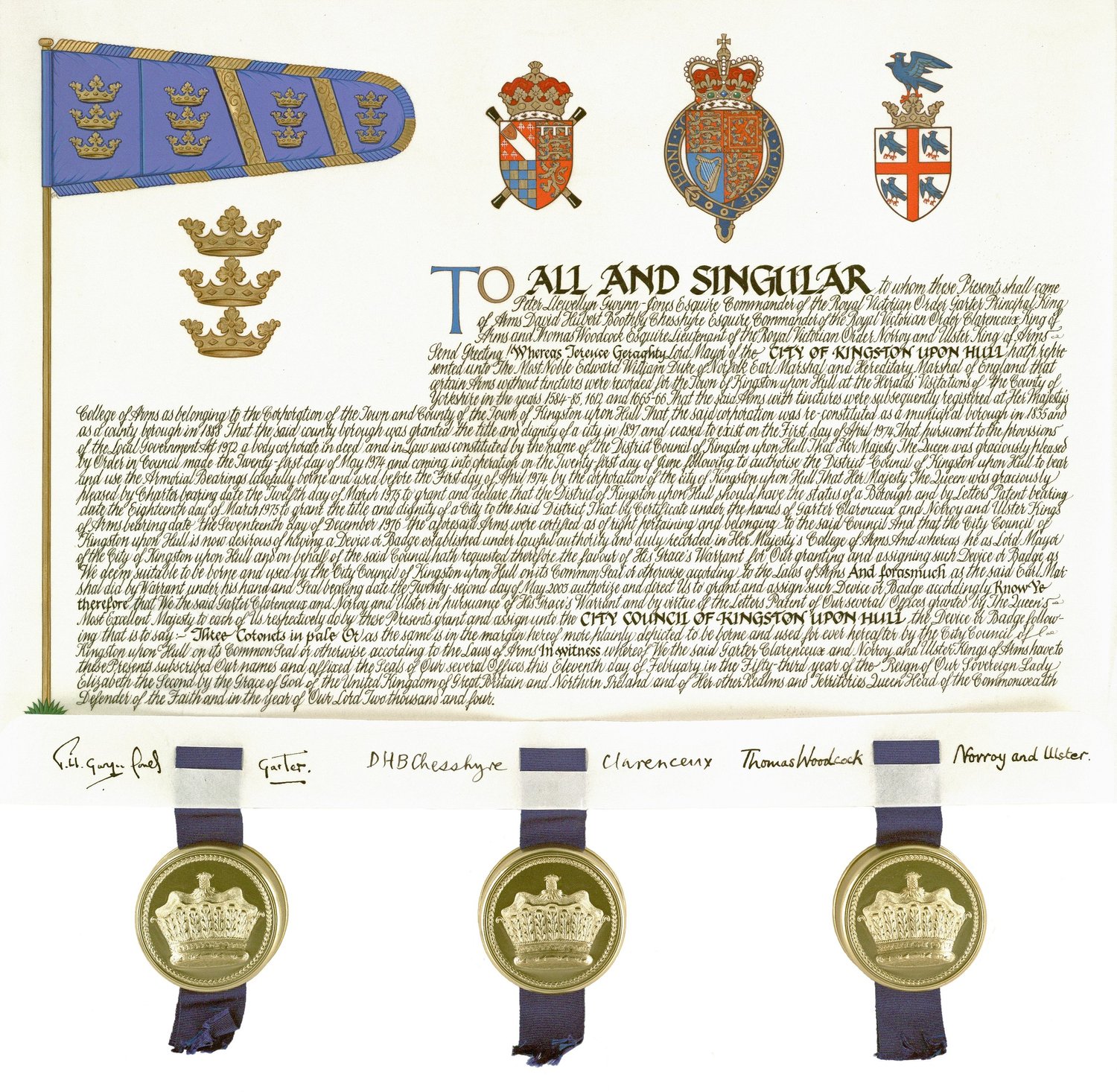 The Three Crowns: History of the city’s regal coat of arms — The Hull Story