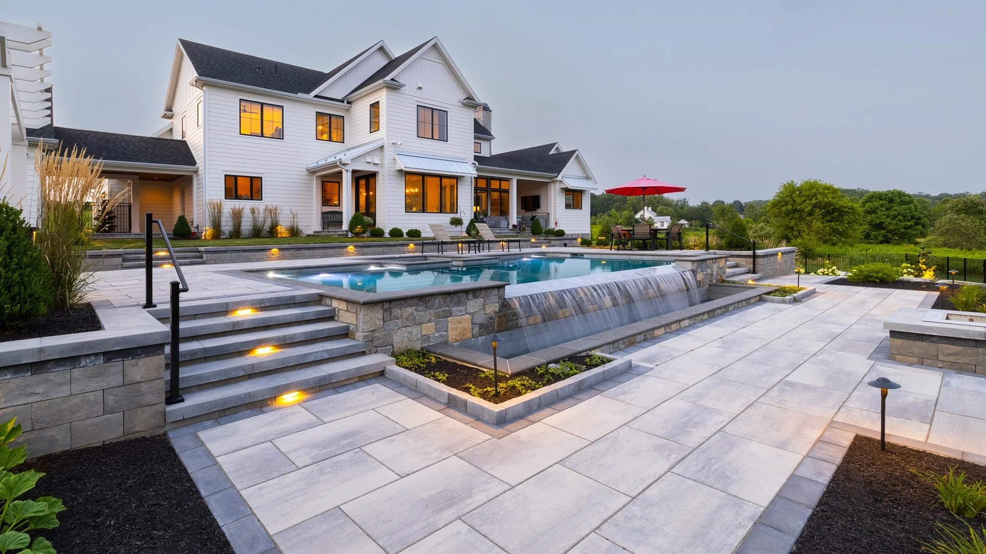 Unilock Patio Pavers, Inground Pools Mechanicsburg PA | GoldGlo Landscapes