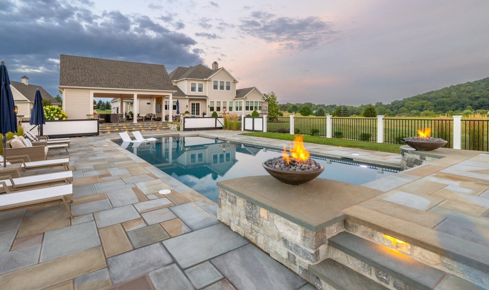 Unilock Patio Pavers, Inground Pools Mechanicsburg PA | GoldGlo Landscapes