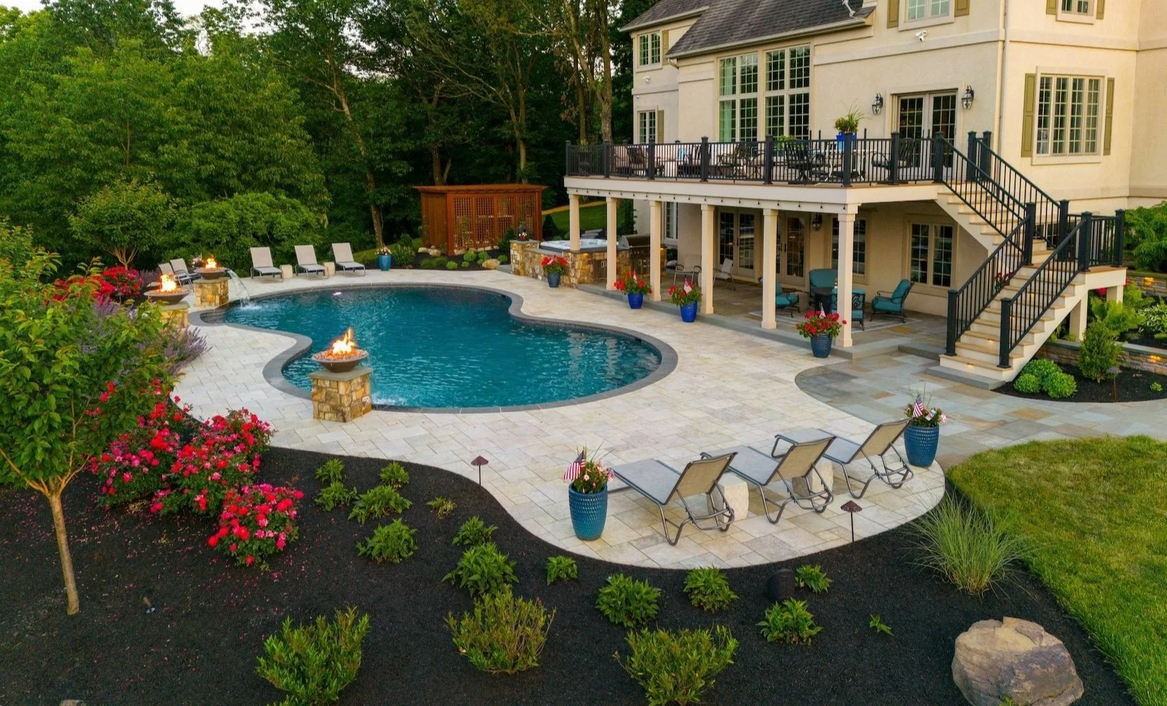 Tuscany Poolside Oasis | GoldGlo Landscapes