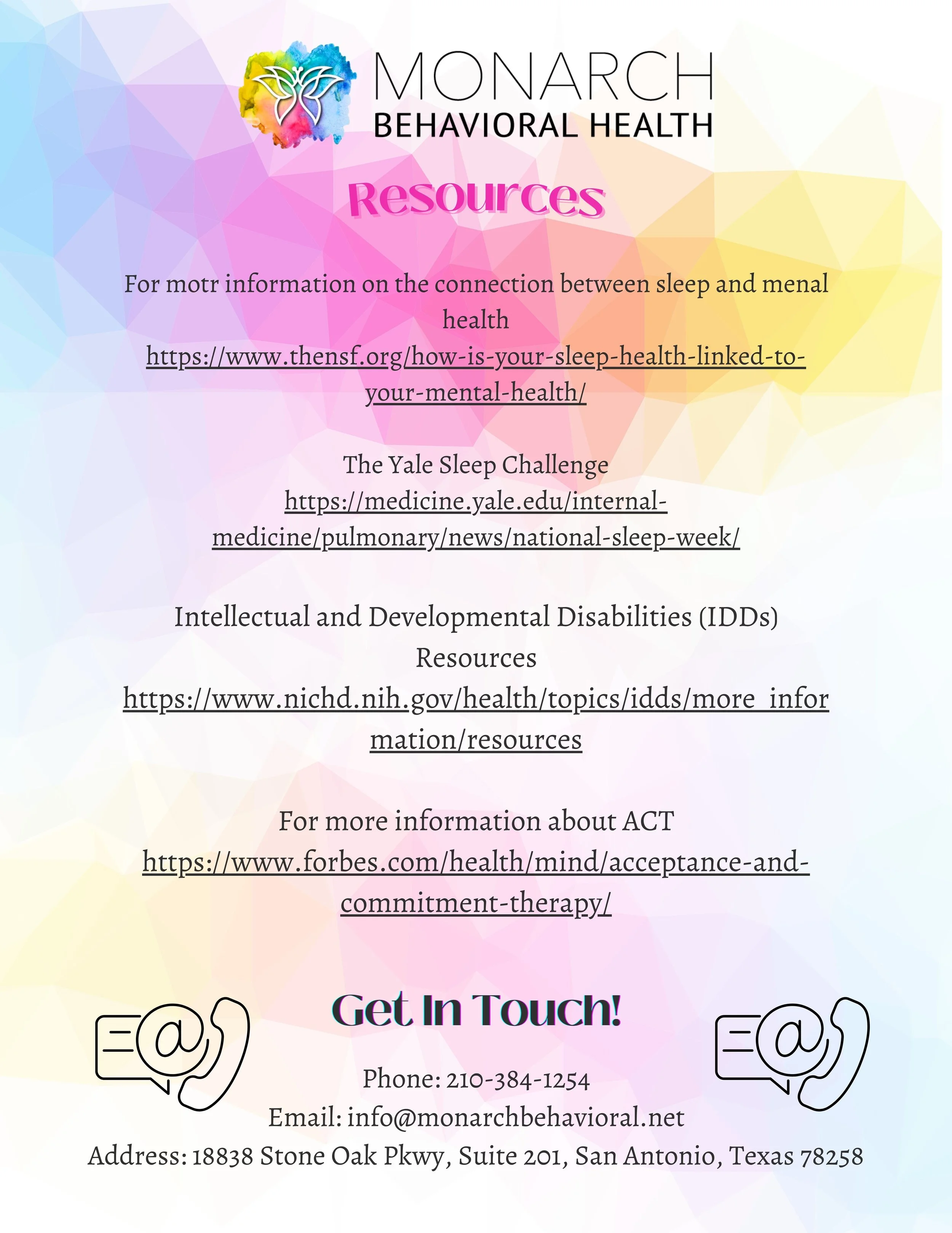 Newsletter - San Antonio, TX - Monarch Behavioral Health, PLLC