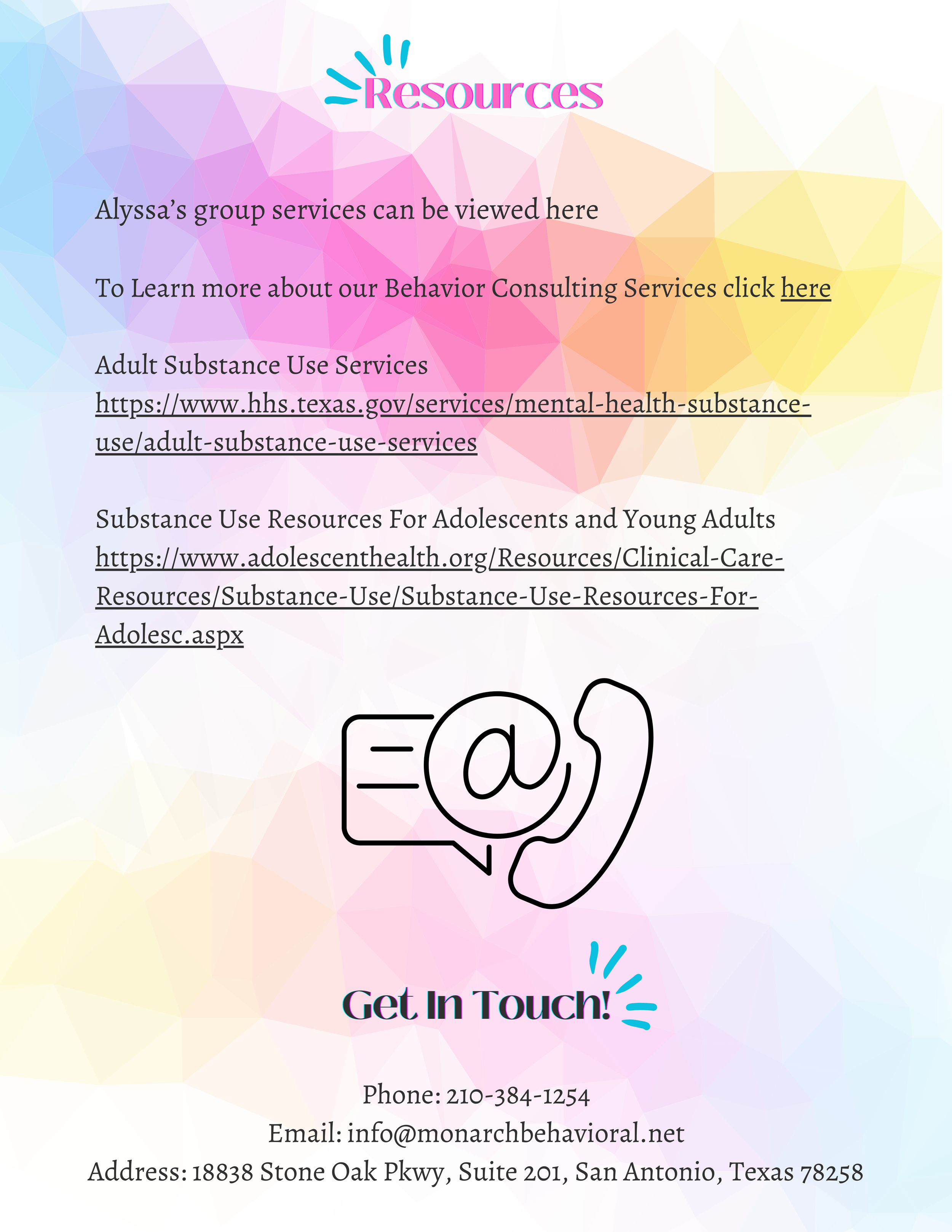 Newsletter - San Antonio, TX - Monarch Behavioral Health, PLLC