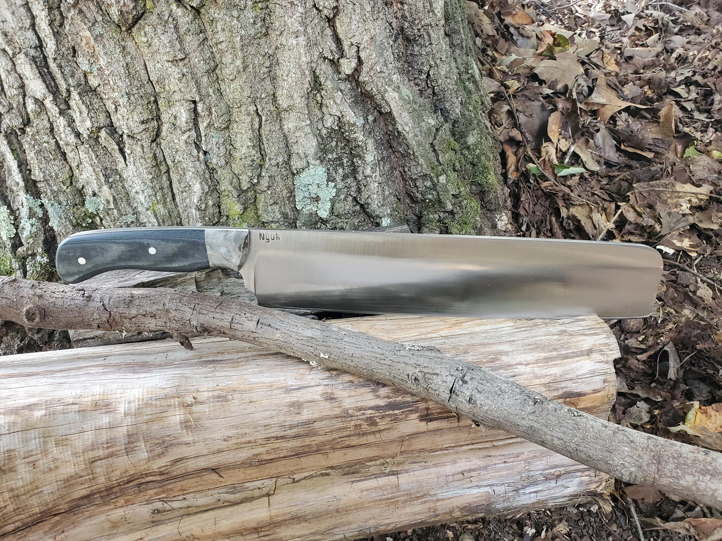 NYUK Camp Chopper with Black micarta and box elder scales — NYUK Knives ...