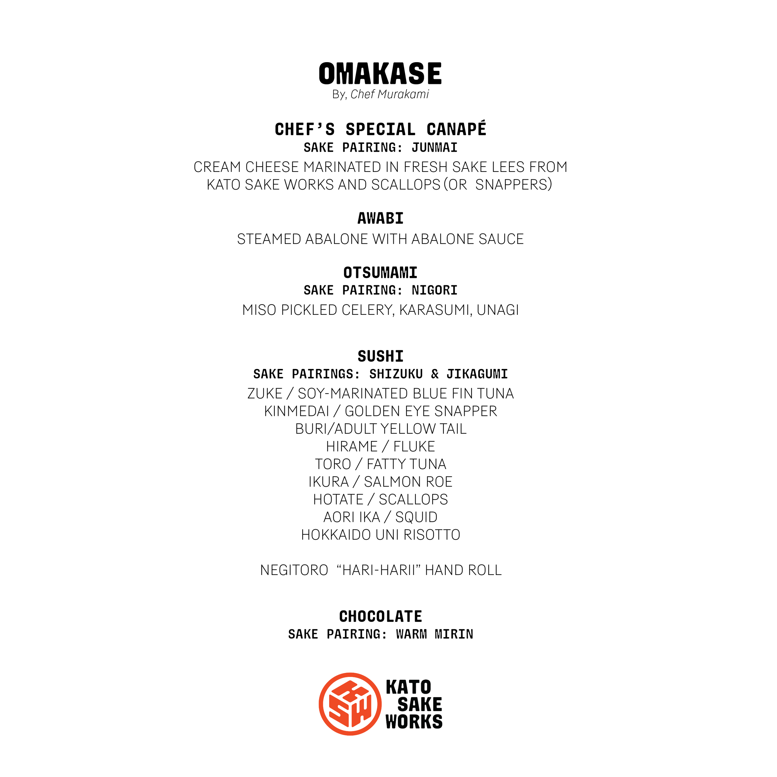 A FEBRUARY FOR THE BOOKS — KATO SAKE WORKS