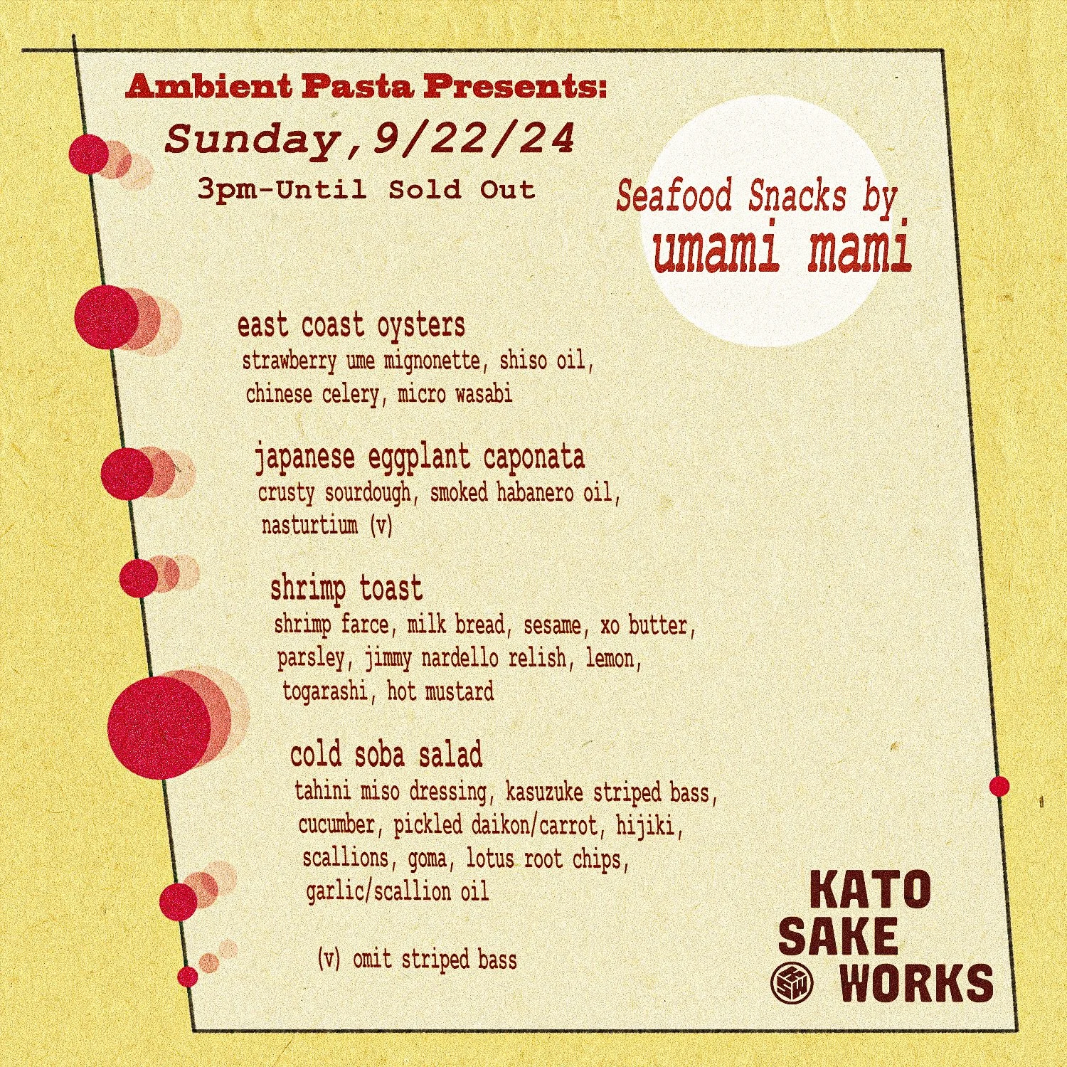 Ambient pasta Presents: Jazz & Poetry — KATO SAKE WORKS