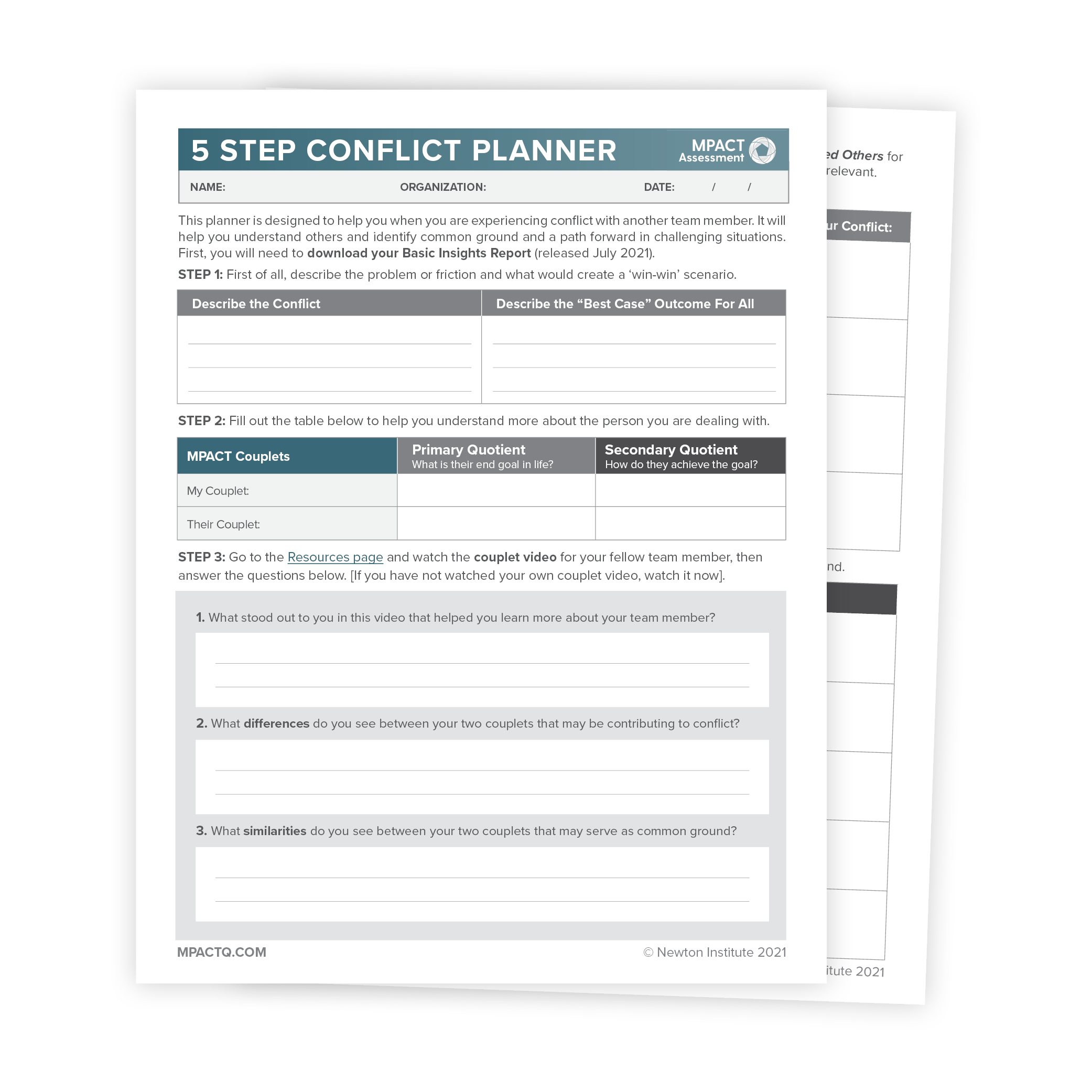 5 Step Conflict Planner – FREE Download — MPACT Store