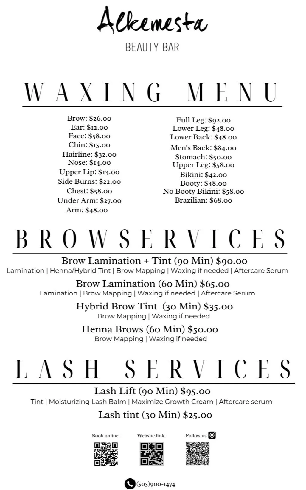 Menu — Alkemesta