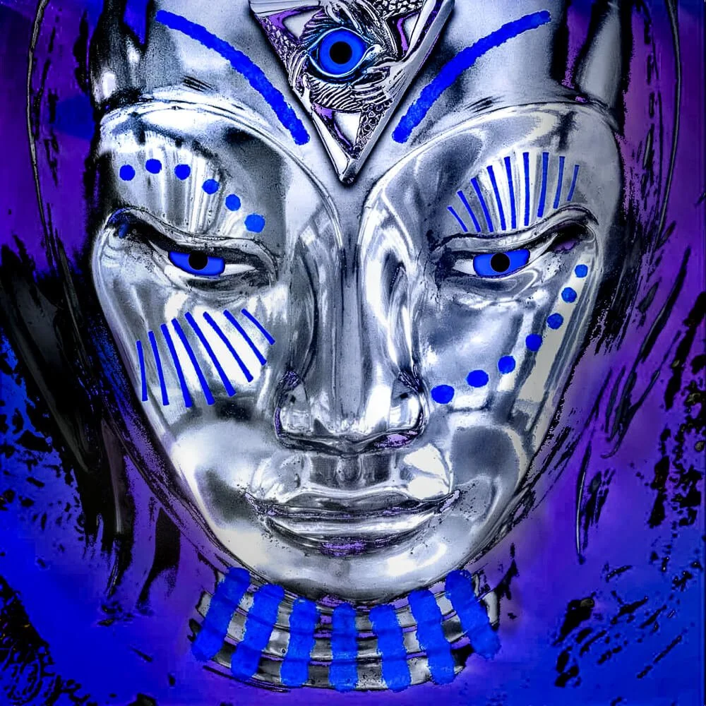“Tribal Alien Silver Buddha” - NFT — Glen Allison