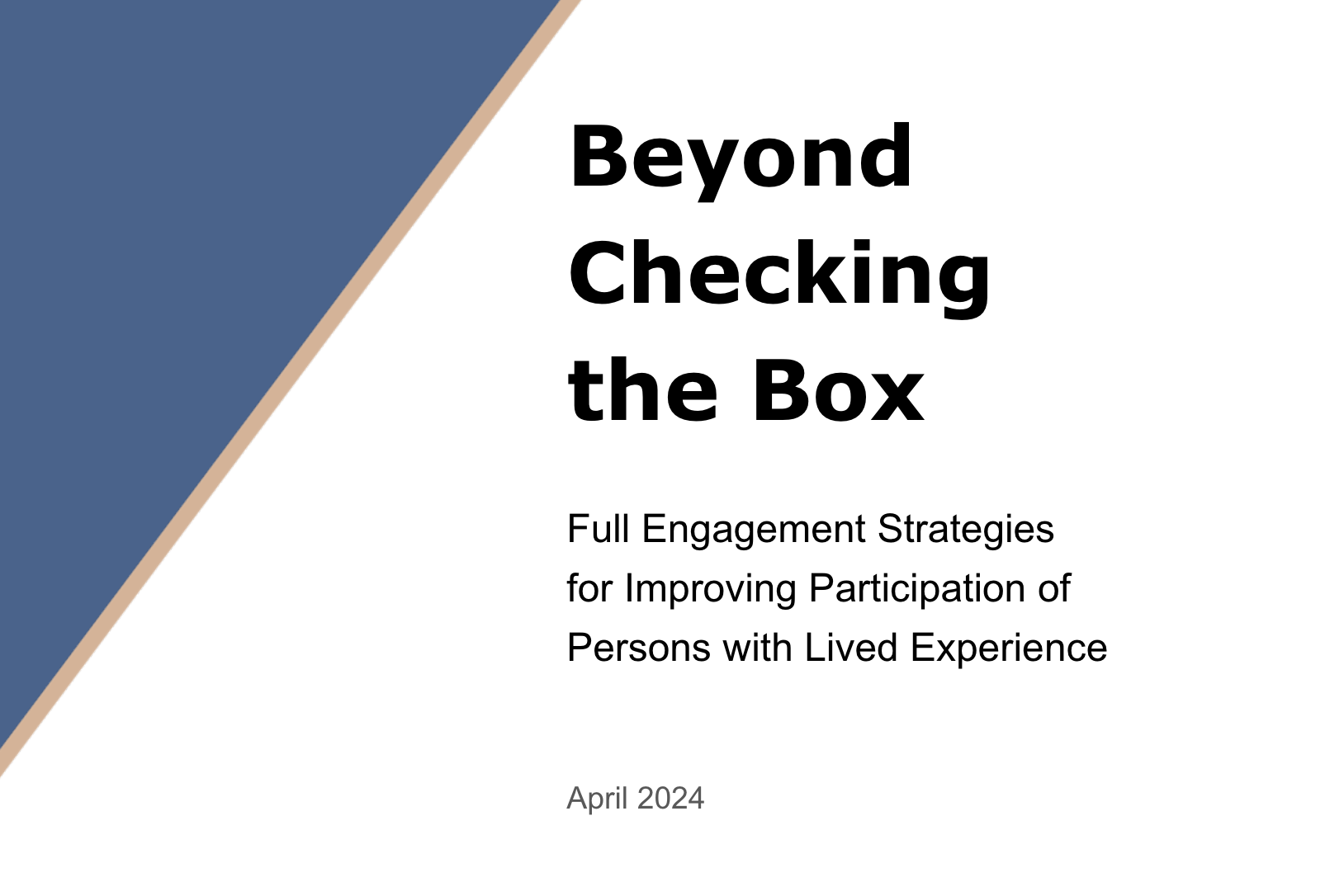 Beyond Checking the Box: Full Engagement Strategies for Improving Participation of Persons with ...