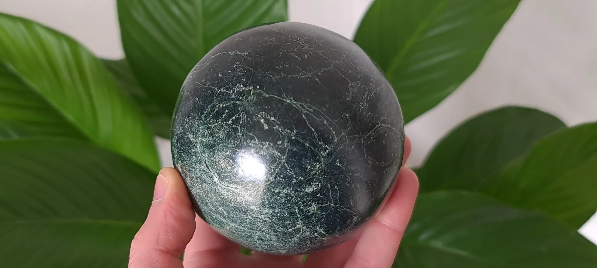 Serpentine Crystal Sphere — Temple of Stone
