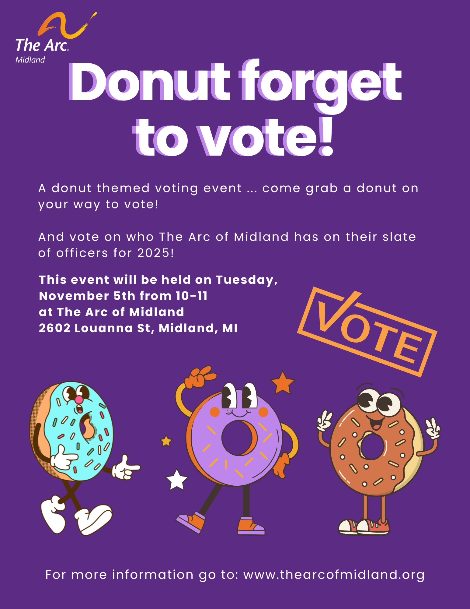 Donut Forget To Vote! — The Arc of Midland