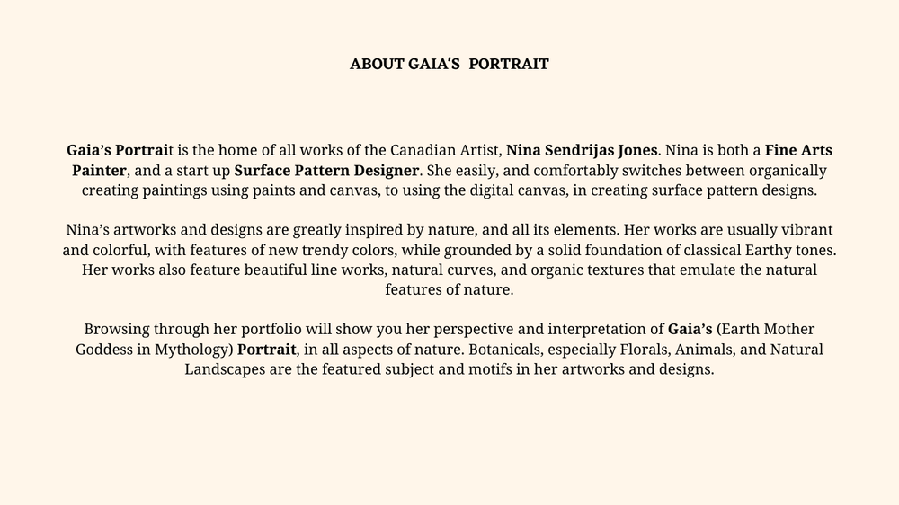 Gaia's Portrait Nature Art and Design Studio, Original Fine Art ...
