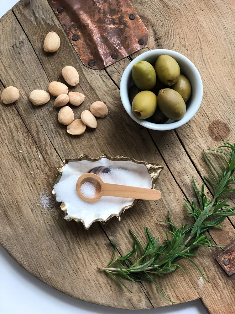 Gilded Oyster Shell Salt and Pepper Cellars — Grit and Grace Studio