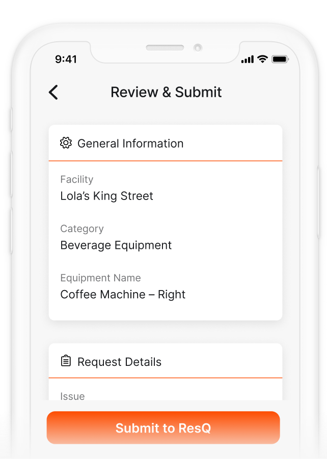Restaurant Repair and Maintenance Management Software | CMMS | ResQ — ResQ