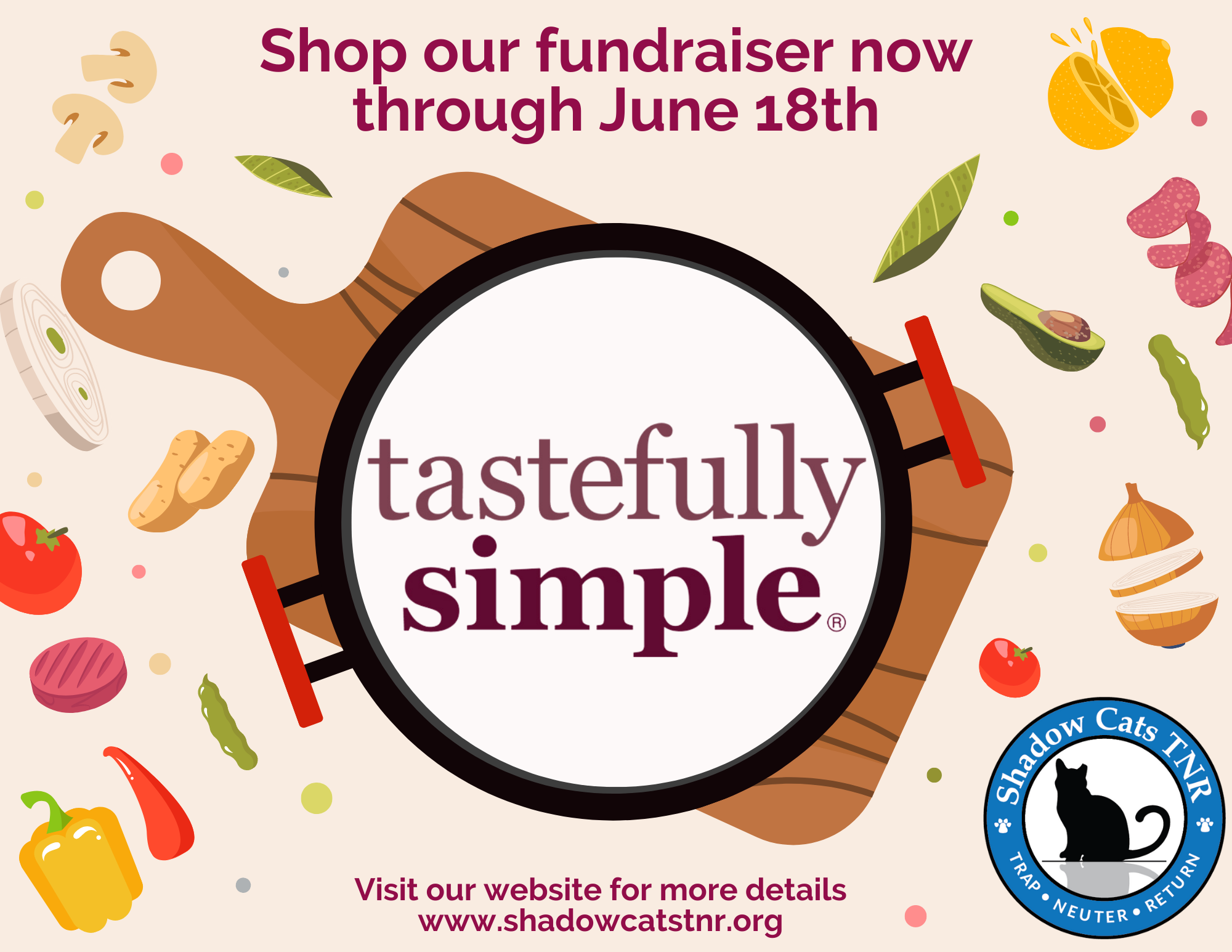 Tastefully Simple Fundraiser — Shadow Cats TNR