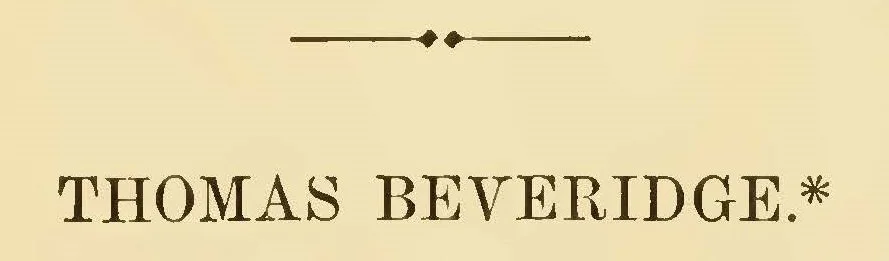 Thomas Beveridge (1749-1798) — Log College Press Annex