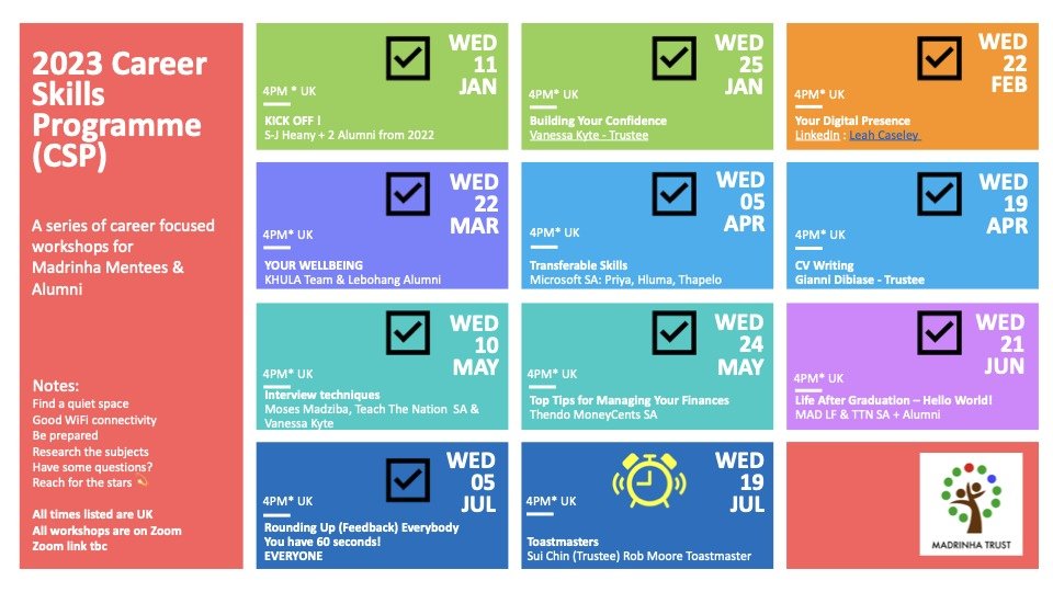 Career Skills Programme 2023 — Madrinha Trust